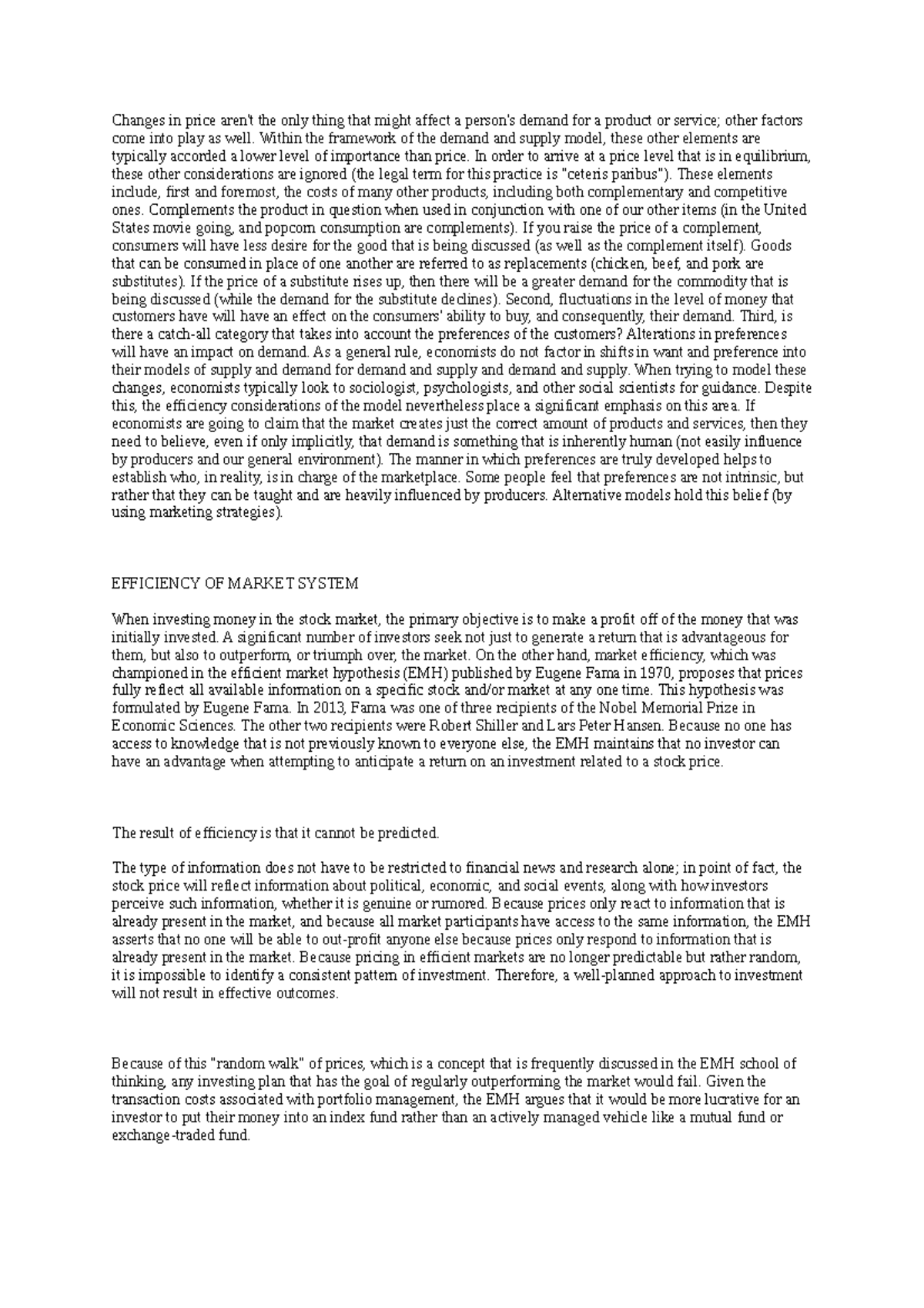 Lesson 3 The Economy and its basic probelms - Changes in price aren't ...