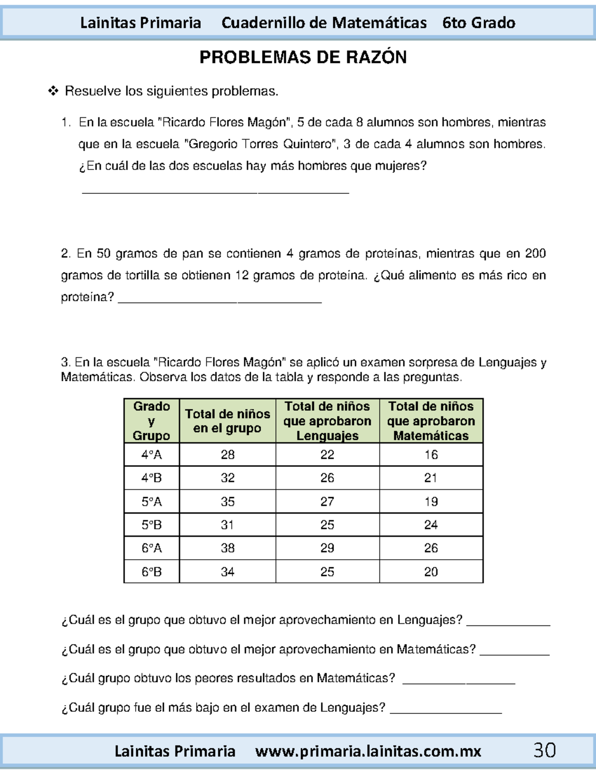 Problemas razonados Libreta Amarilla - Lainitas Primaria Cuadernillo de ...