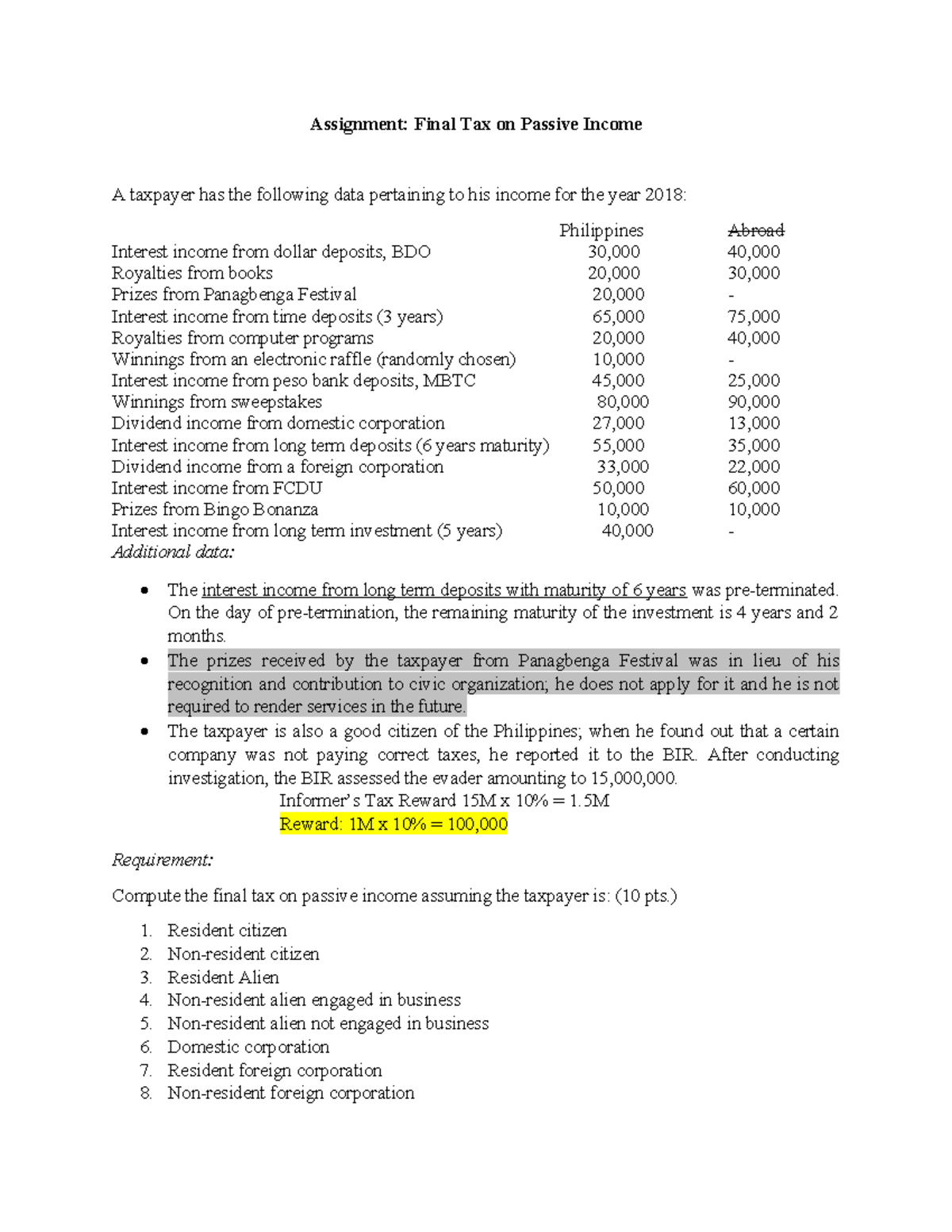 Document - This is all about final income tax - Assignment: Final Tax ...