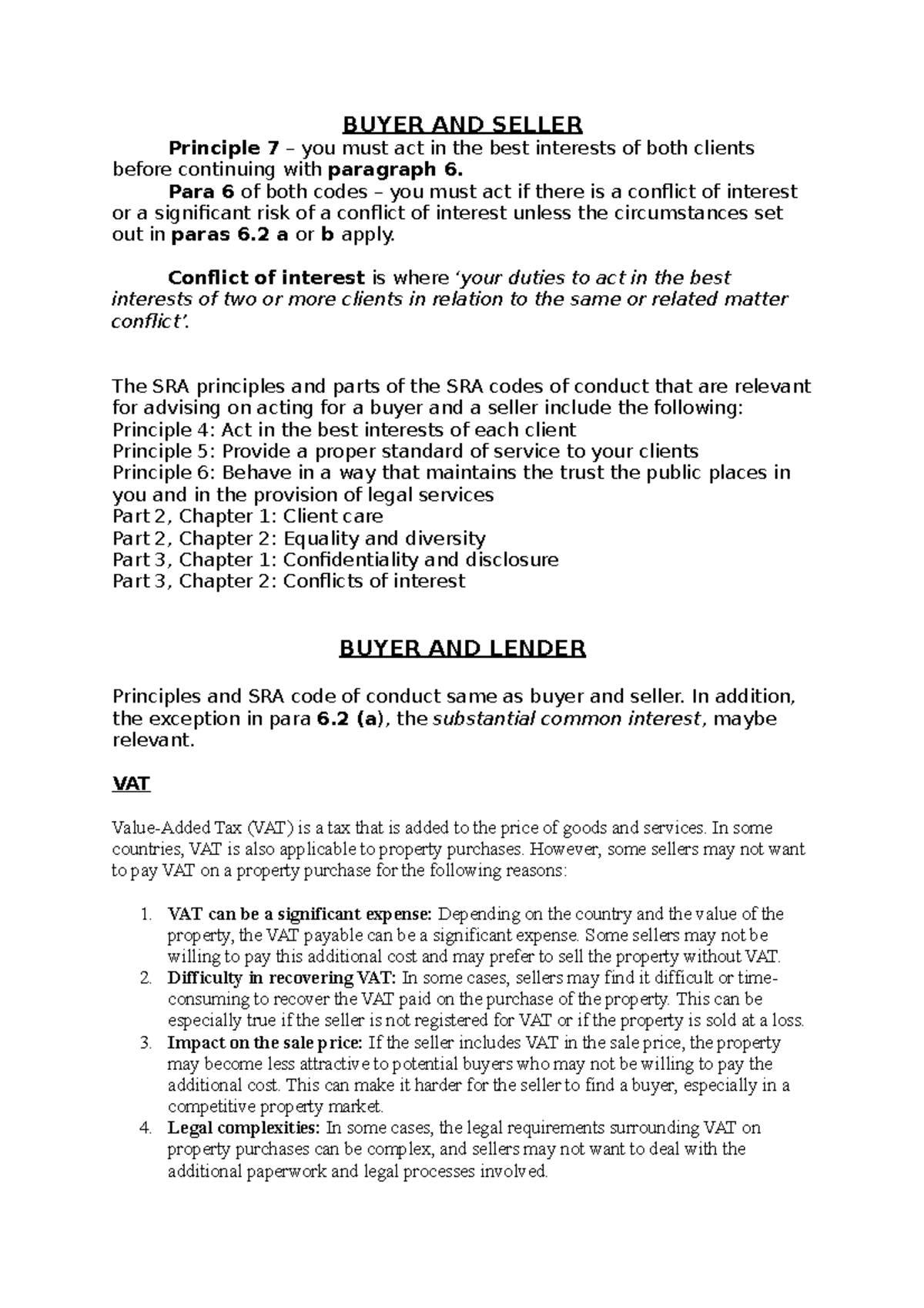 WS 1 - workshop answer - BUYER AND SELLER Principle 7 – you must act in ...