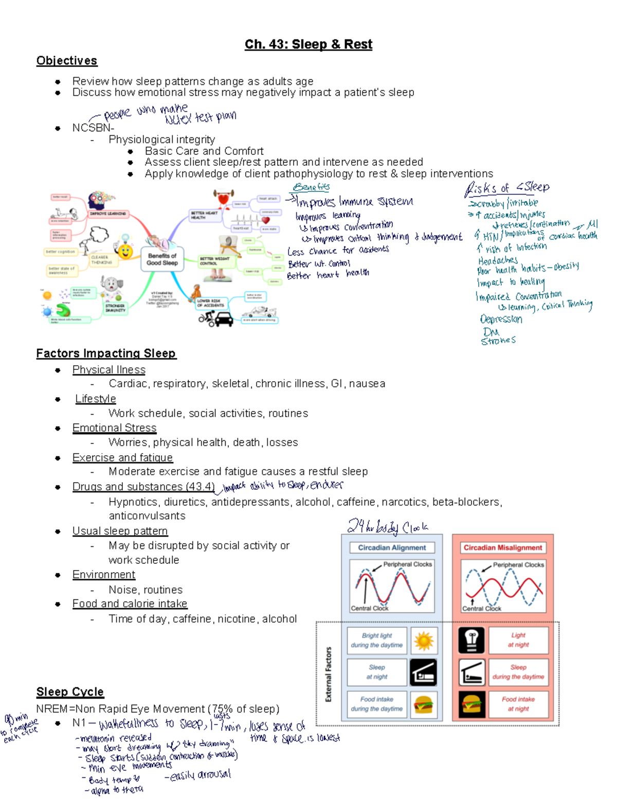 Ch 43 sleep...... - Ch. 43: Sleep & Rest Objectives Review how sleep ...