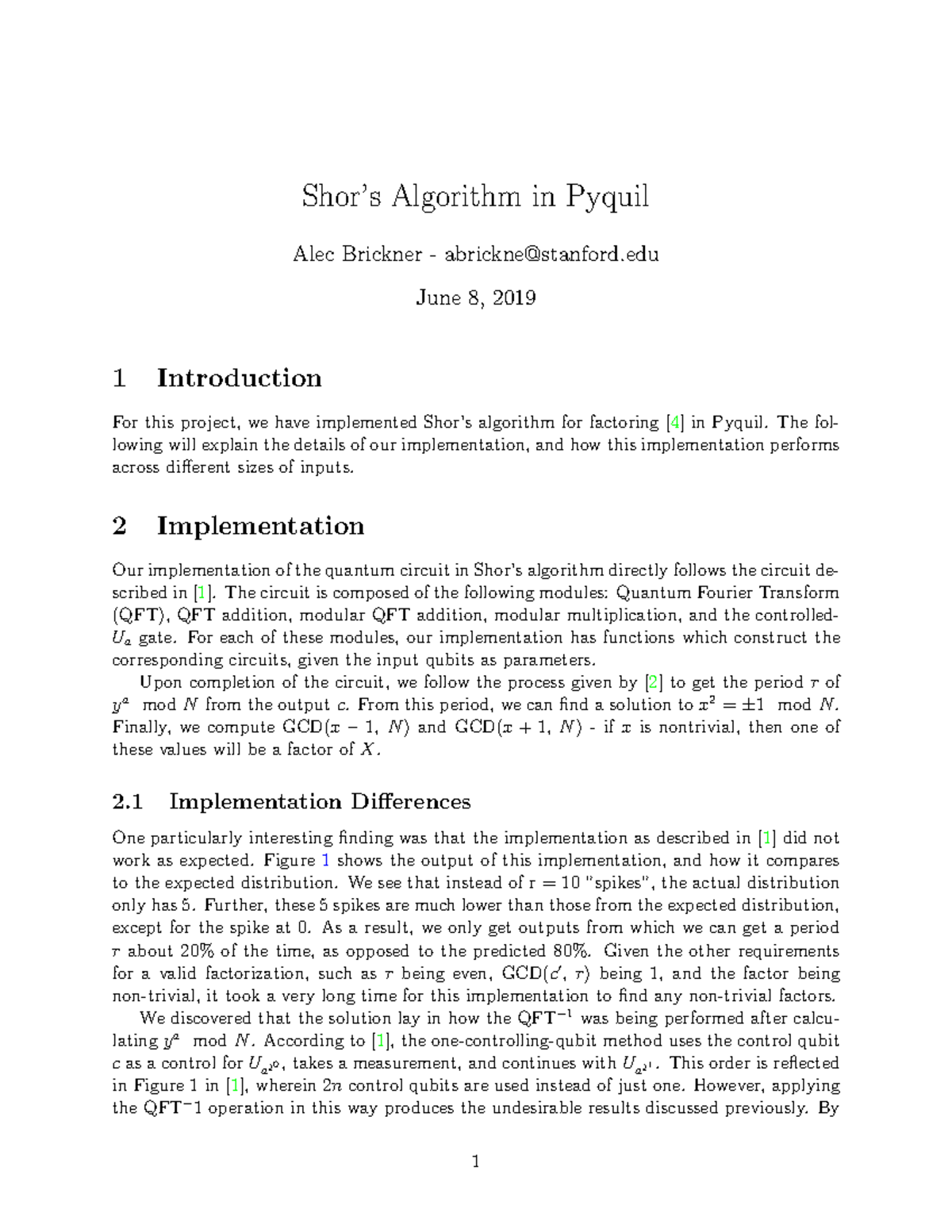 Brickner Y - An Experimental Study of Shor’s Factoring Algorithm on IBM ...