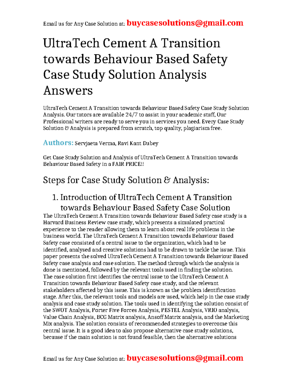 Case Solution UltraTech Cement A Transition towards Behaviour Based ...