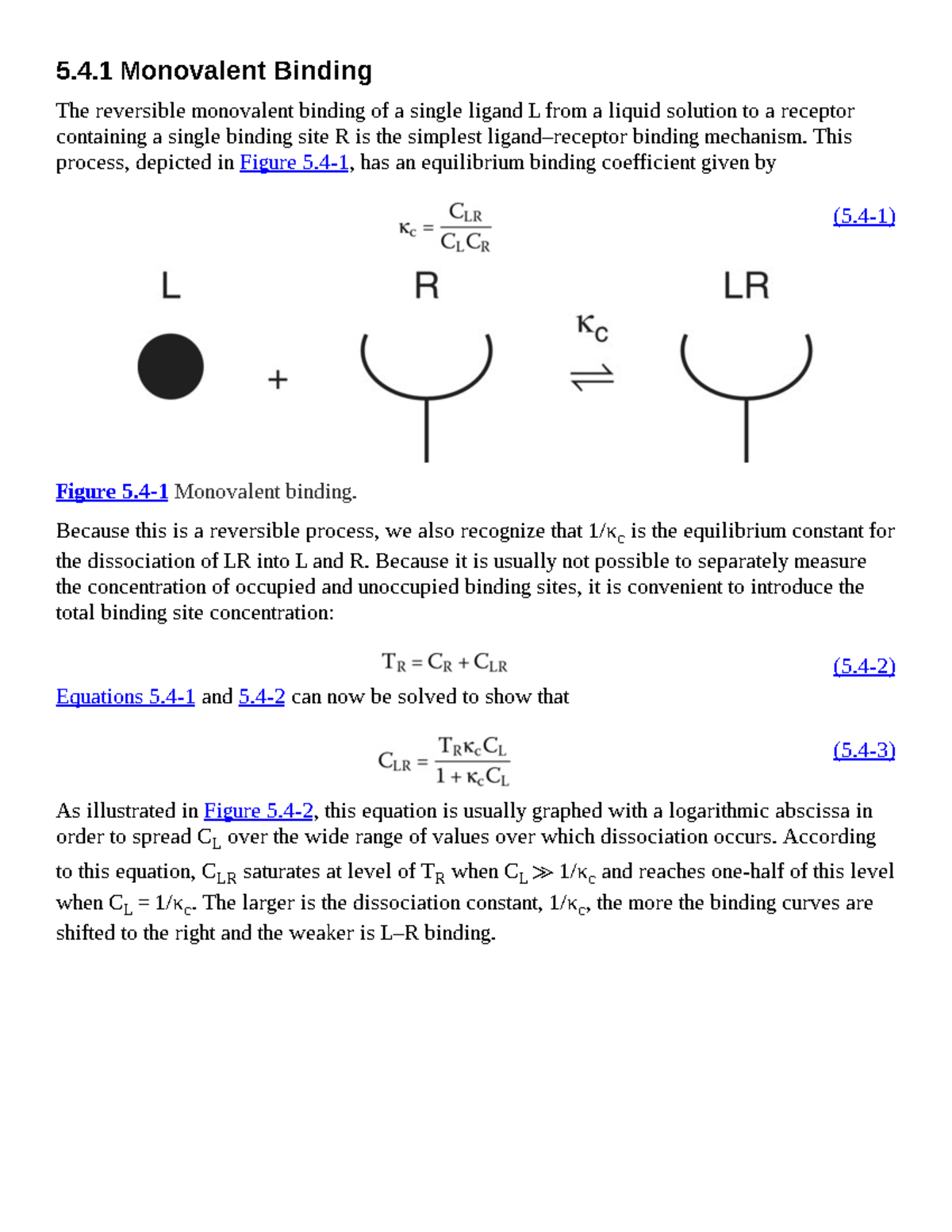 Monovalent Binding - (5-1) (5-3) (5-2) 5.4 Monovalent Binding The ...
