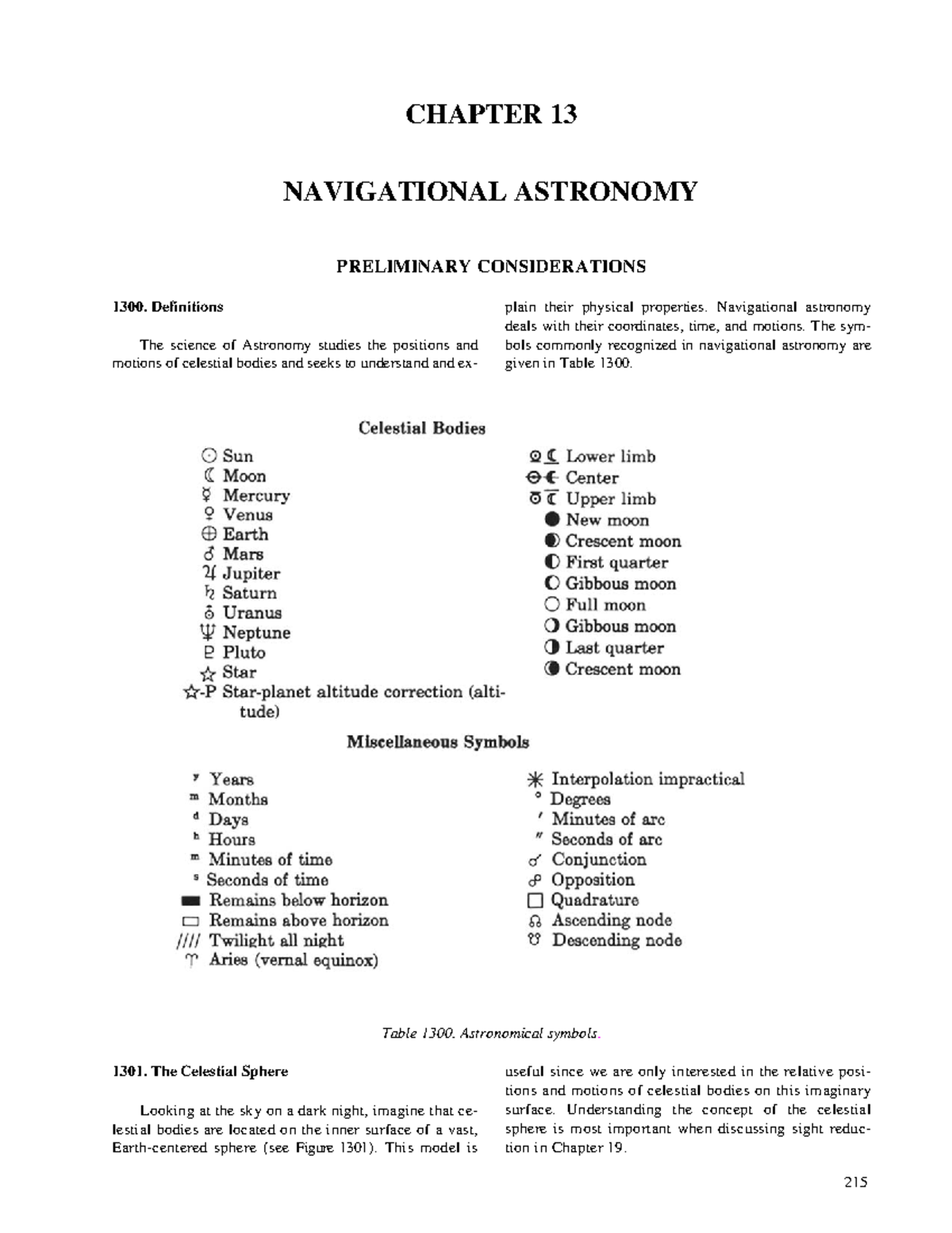 Celestial-Navigation - 215 CHAPTER 13 NAVIGATIONAL ASTRONOMY ...