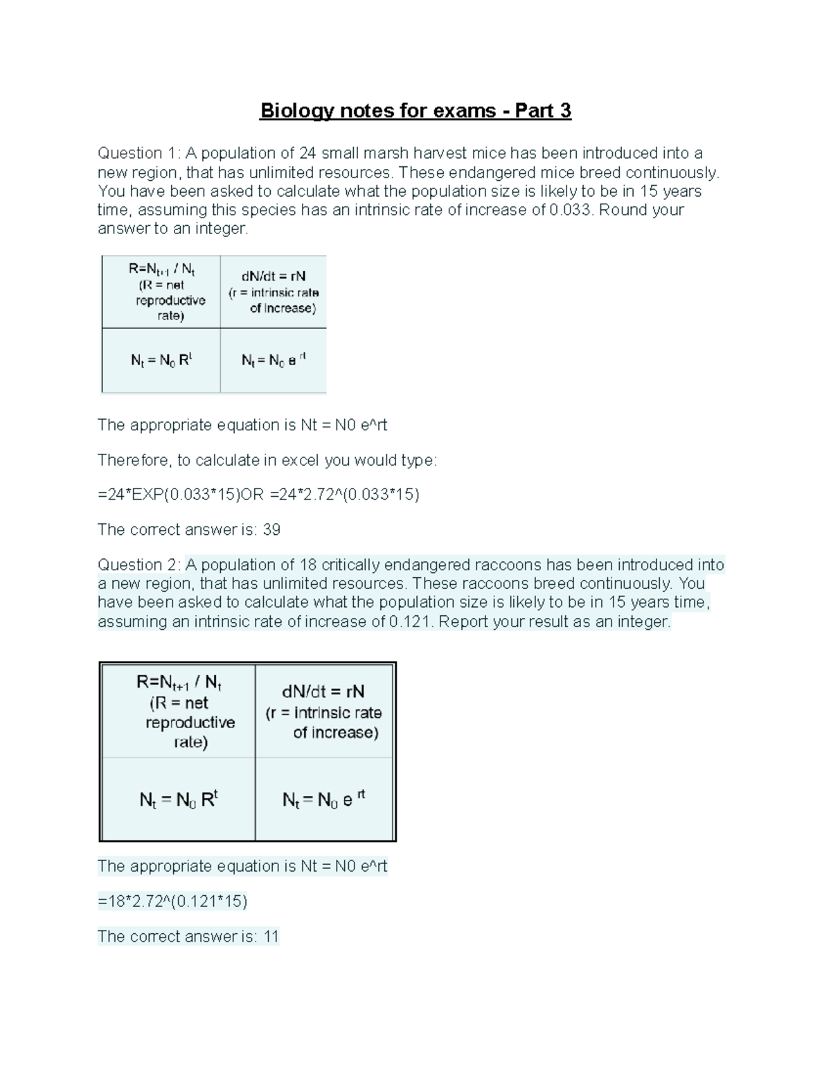 Biology notes for exams - Part 3 - These endangered mice breed ...