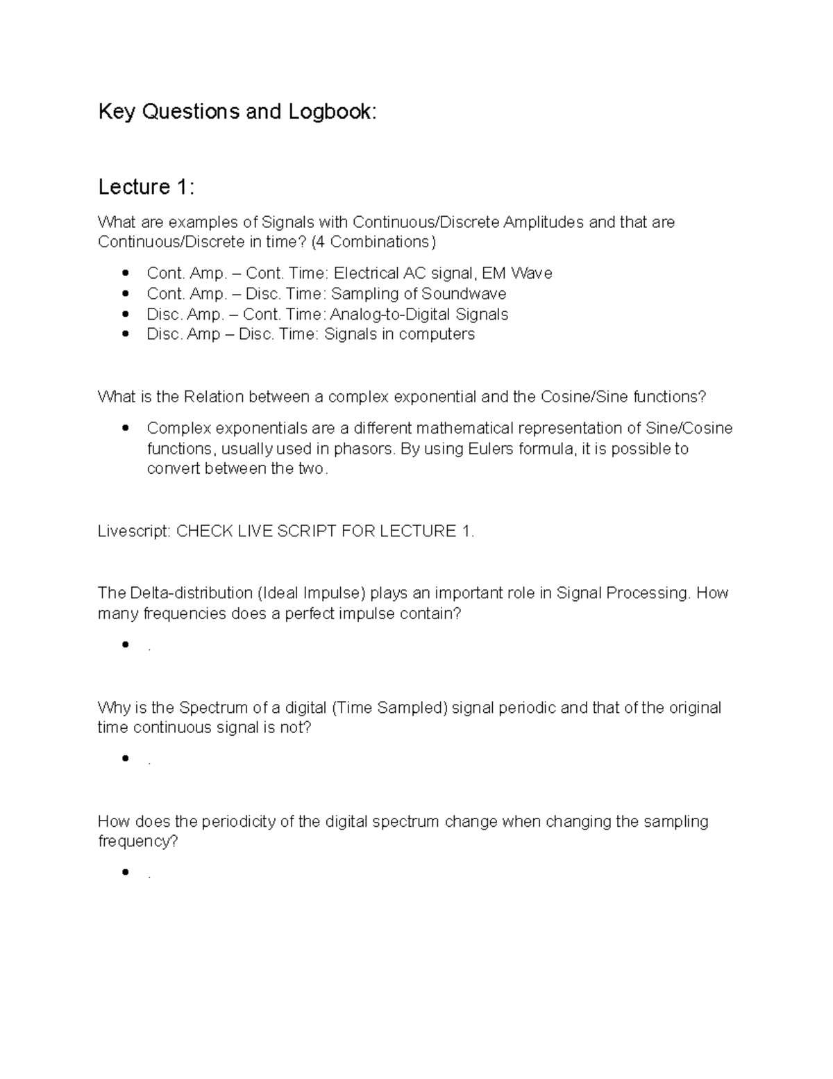 Key Questions and Logbook - Key Questions and Logbook: Lecture 1: What ...
