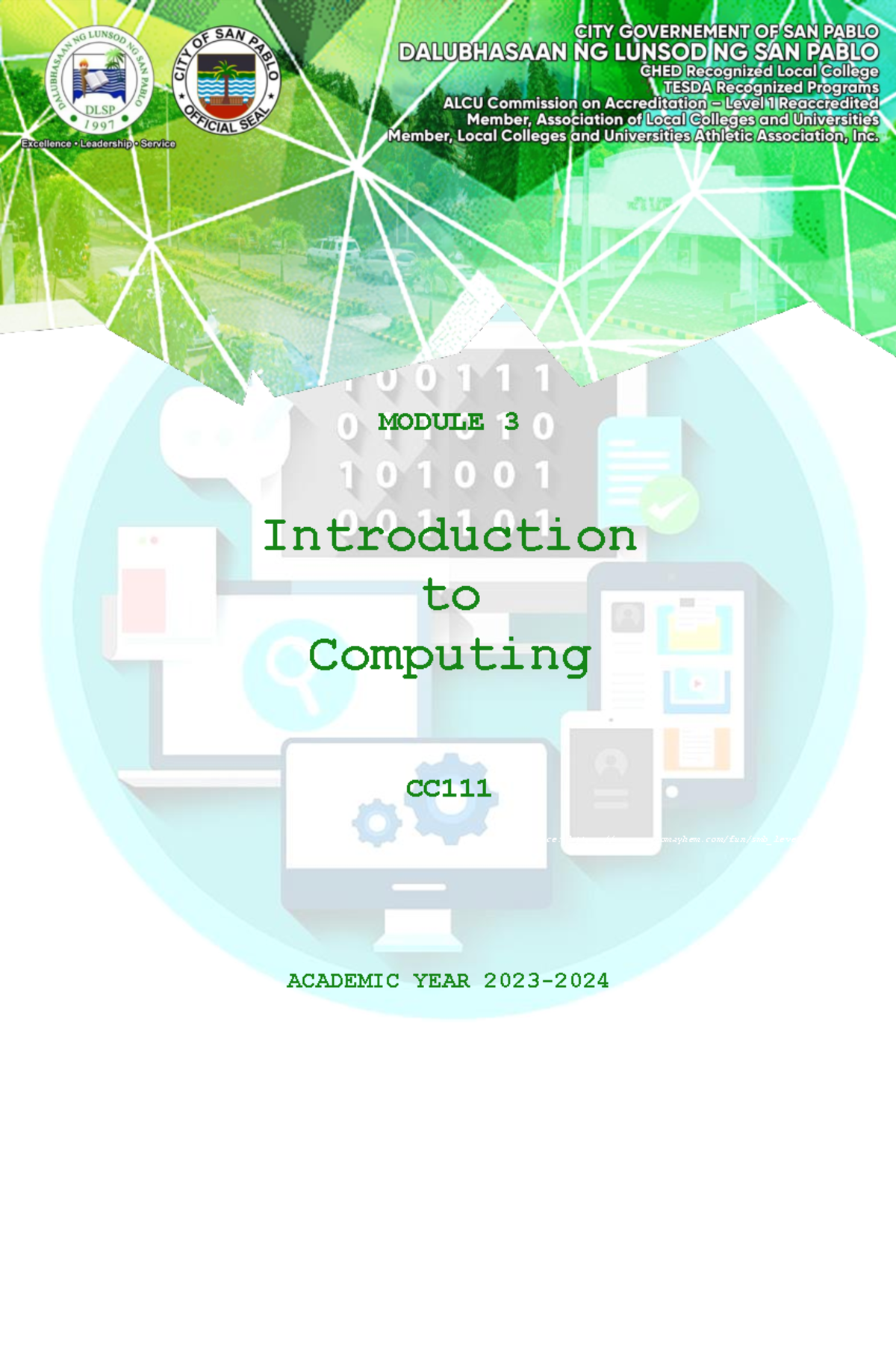 CC111 Module 3 - Learn - Cover designed by: Mr Valencia MODULE 3 5 CC ...