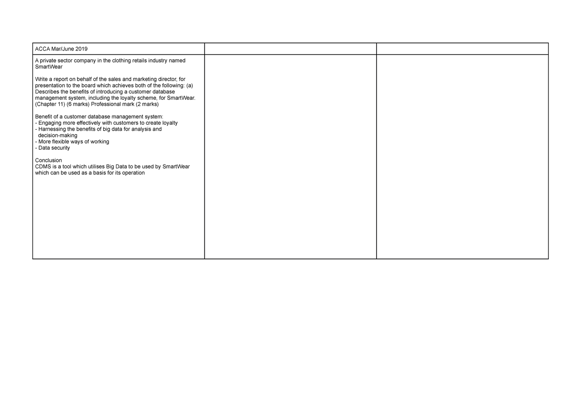 A3 Analysis - Smart Wear - MJ19 - ACCA Mar/June 2019 A private sector ...