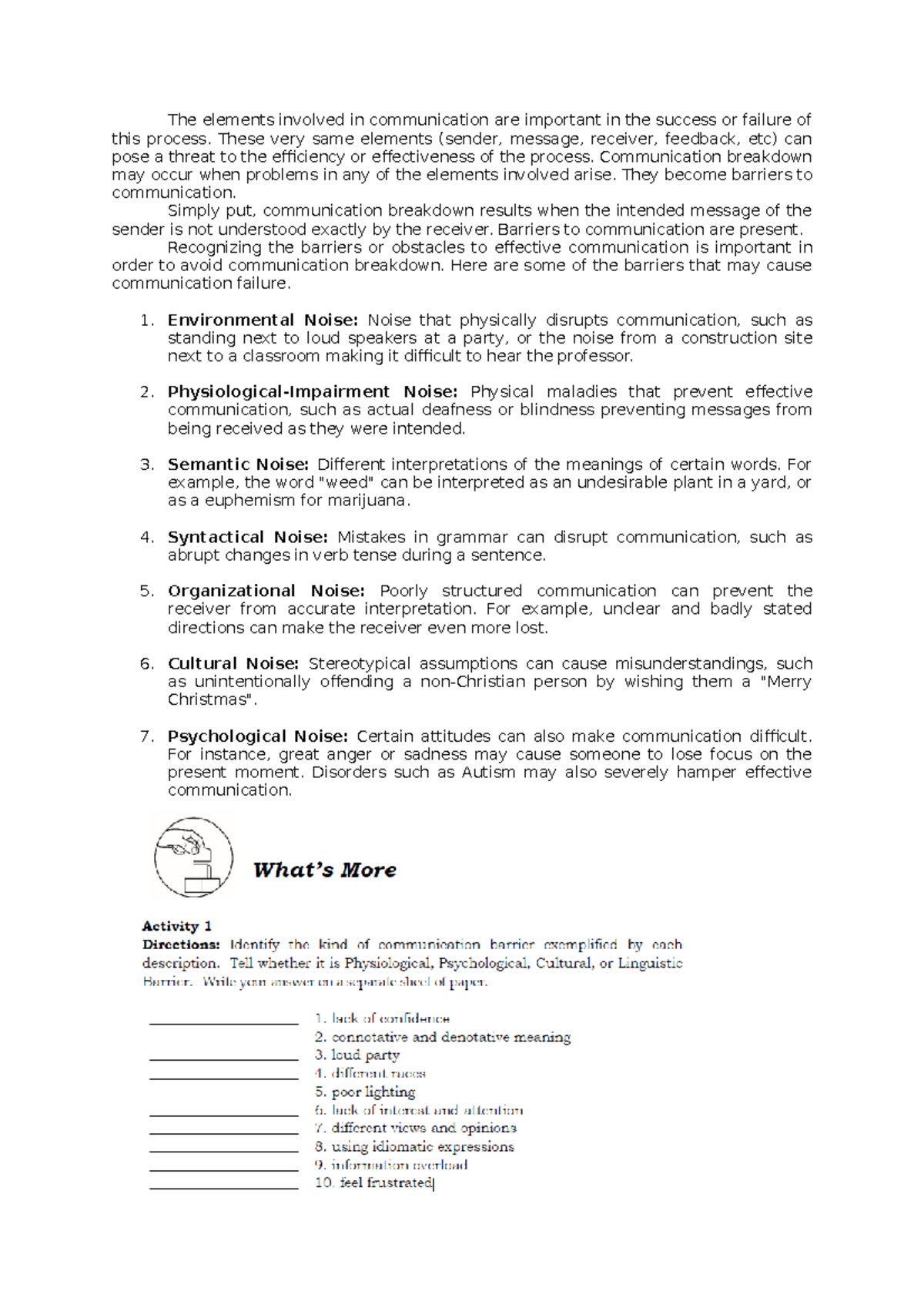 Additional notes Oral Com Module 3 - The elements involved in ...