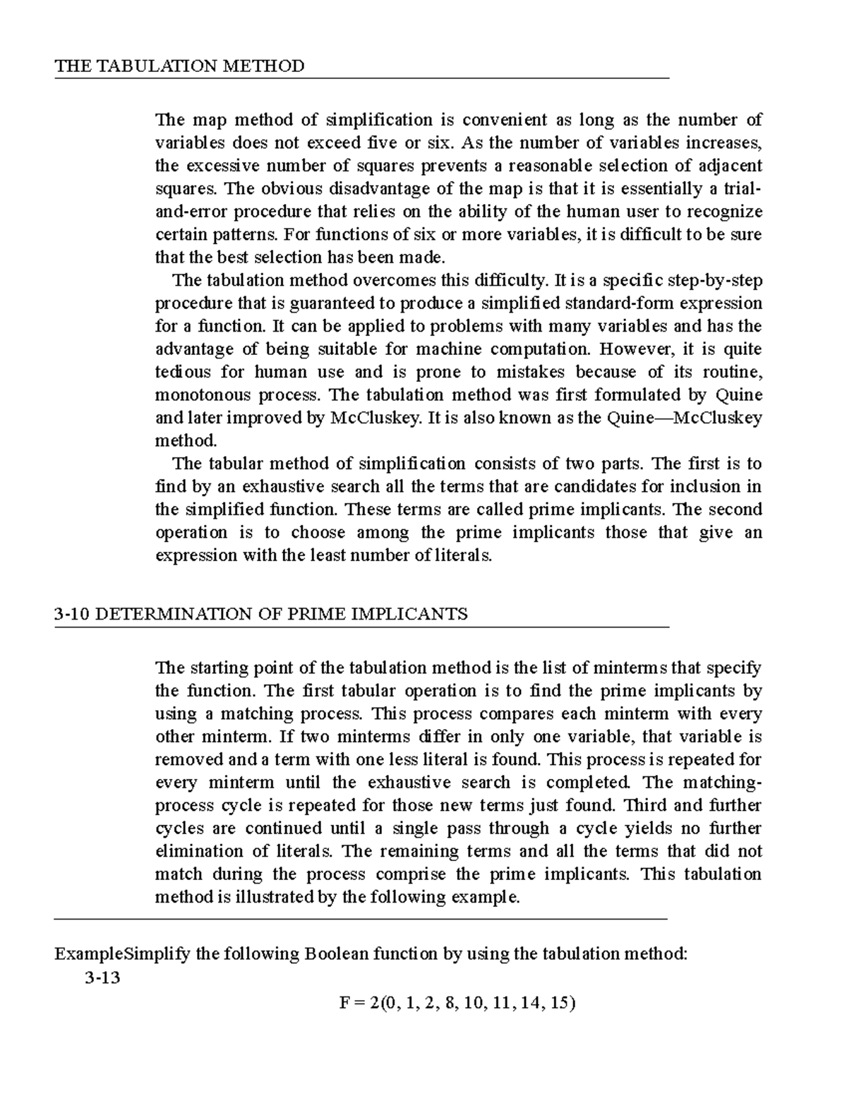 The Tabulation Method The Tabulation Method The Map Method Of Simplification Is Convenient As 4607