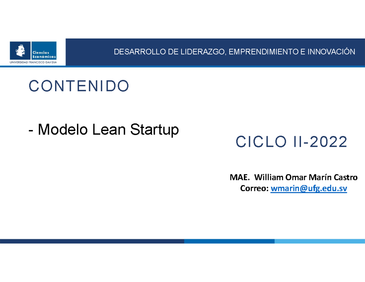 El método Lean Startup - material presentado en clase - CONTENIDO ...