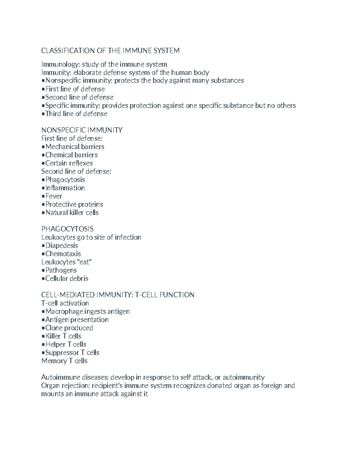 Immune System - CLASSIFICATION OF THE IMMUNE SYSTEM Immunology: study ...