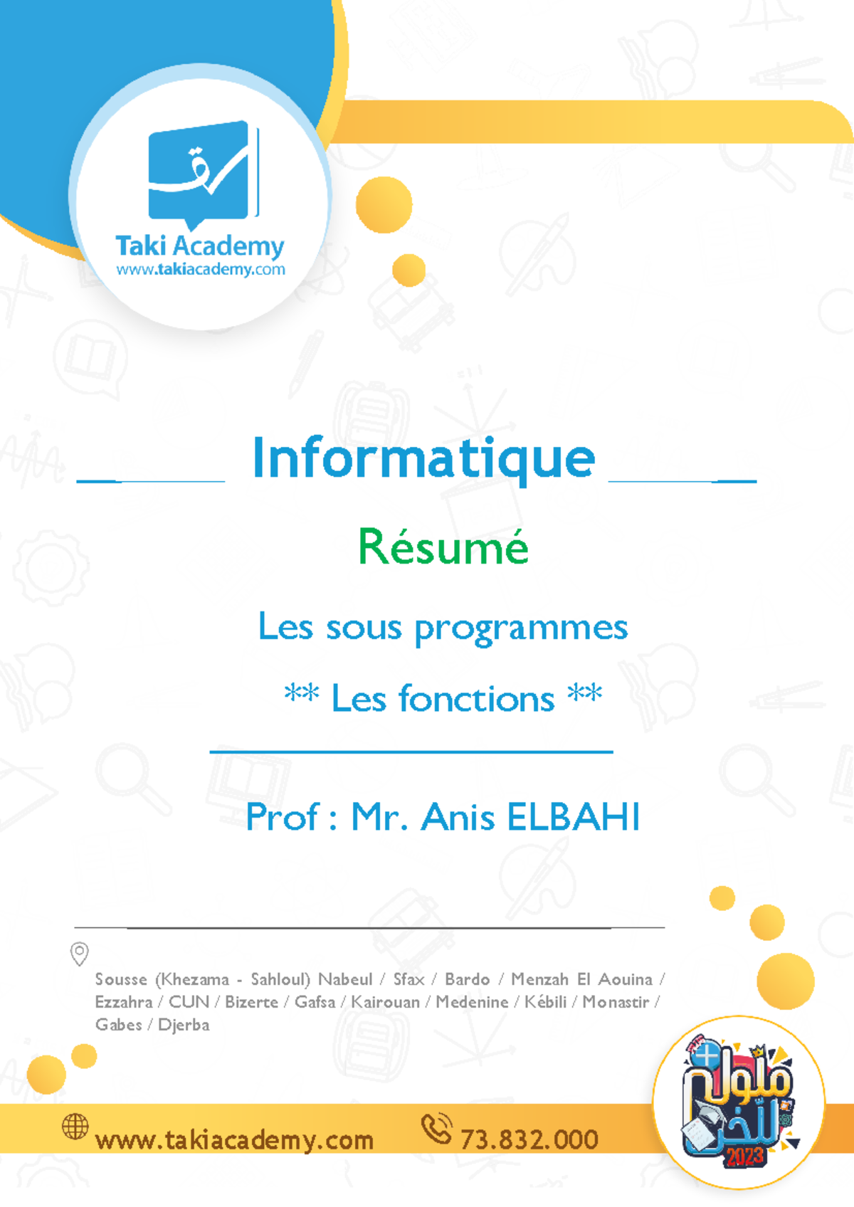63c41d885202 c Résumé 4scx 4si (algo des fonctions usuelles) ok - Résumé Les sous programmes ...