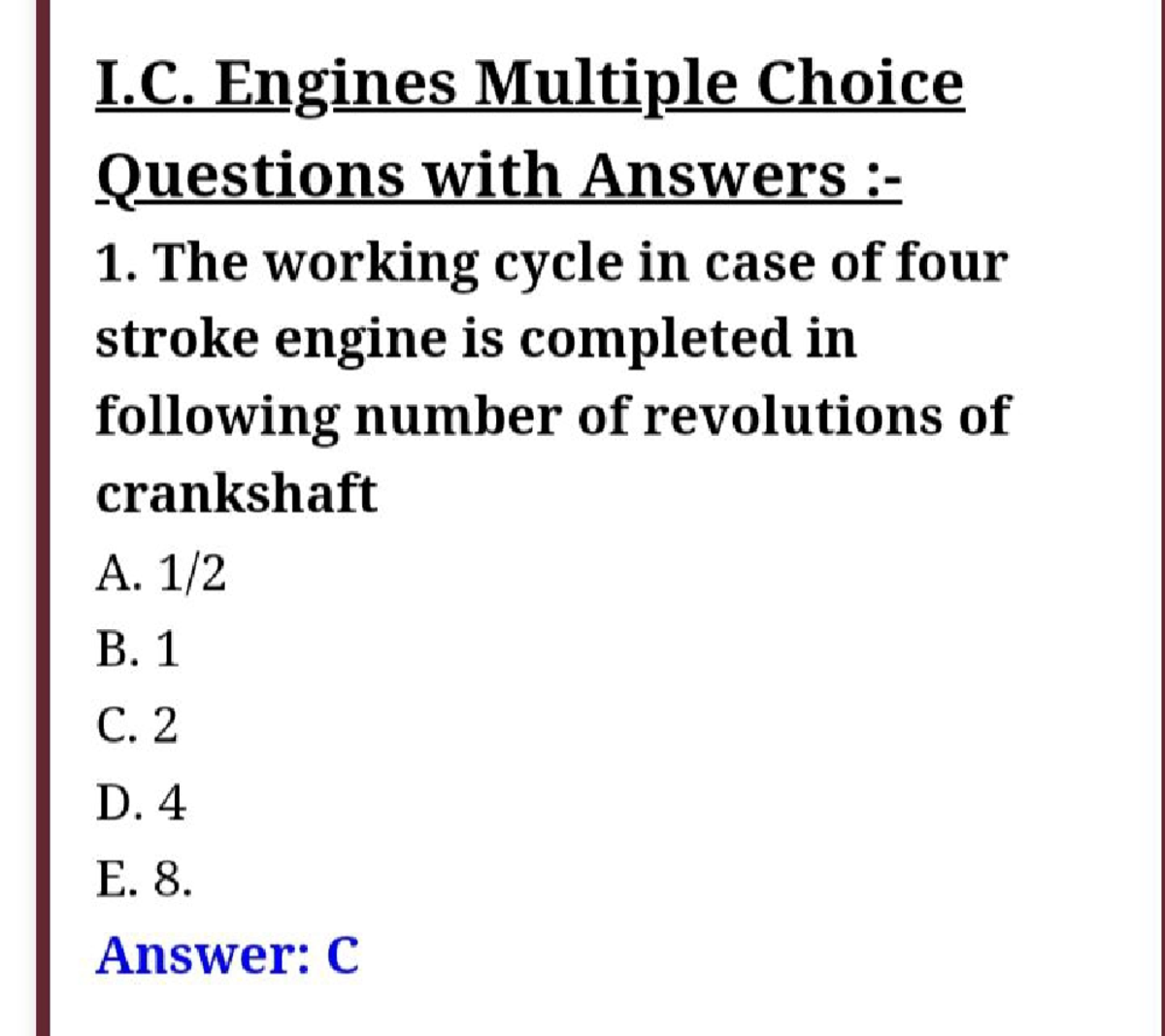 IC Engine - Mechanical Engineering - Studocu