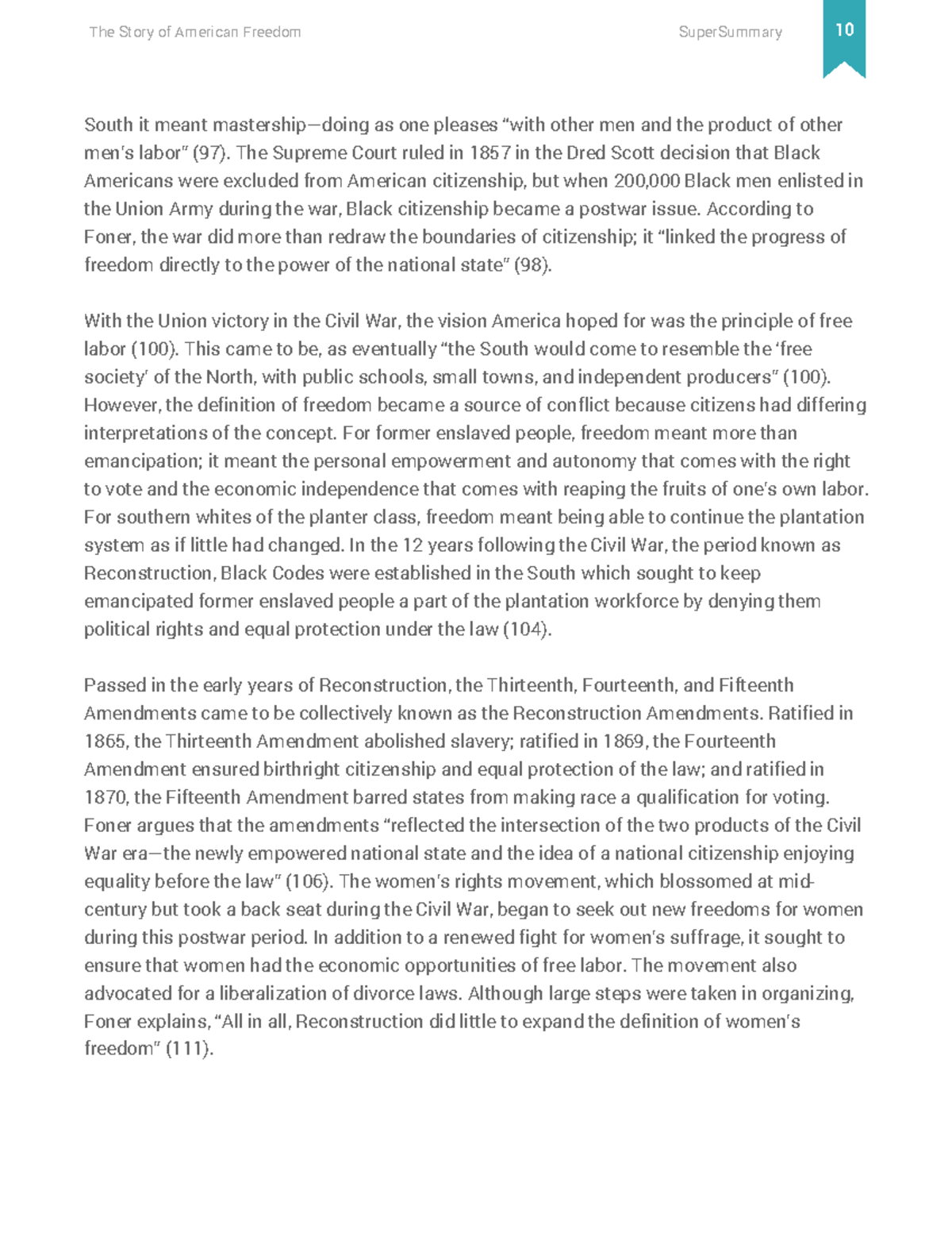 The Story of American Freedom - Super Summary Study Guide 2 11 - South ...