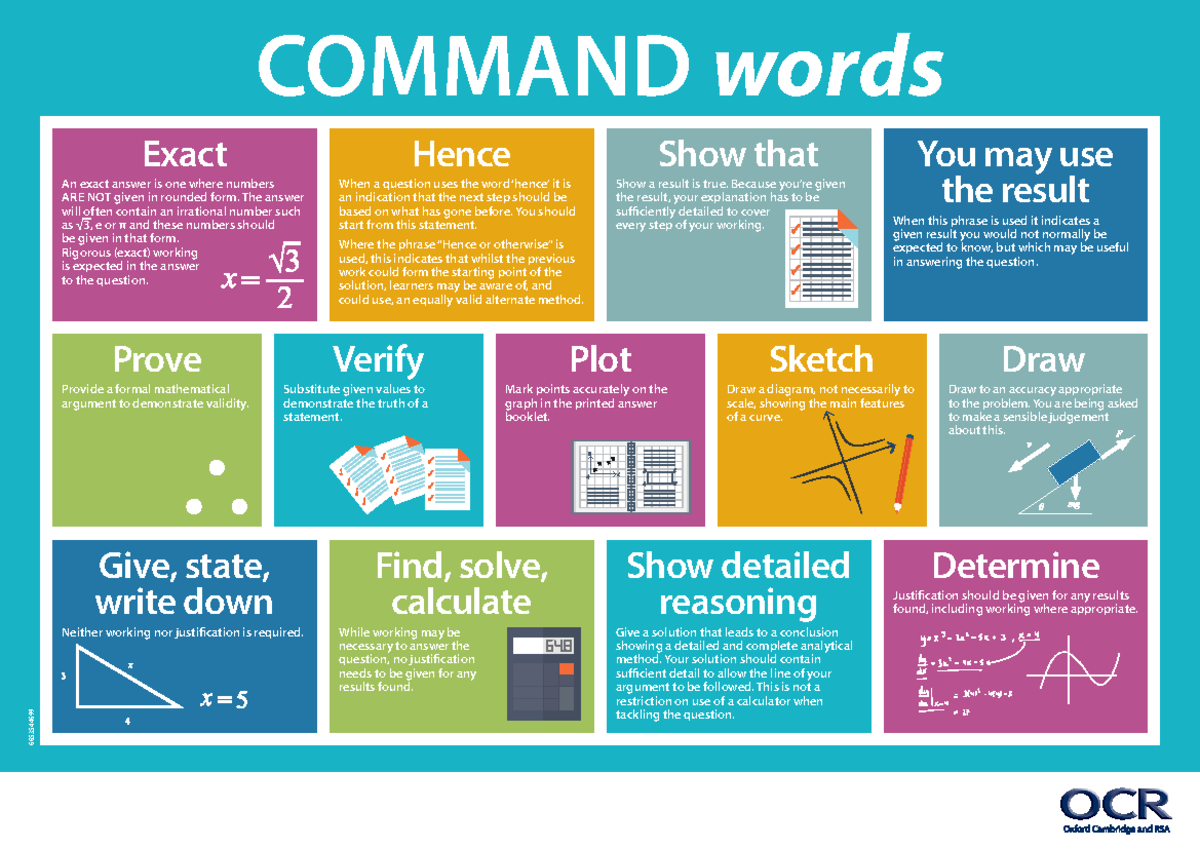 OCR A Level Mathematics A Formula sheet - Determine Justification ...