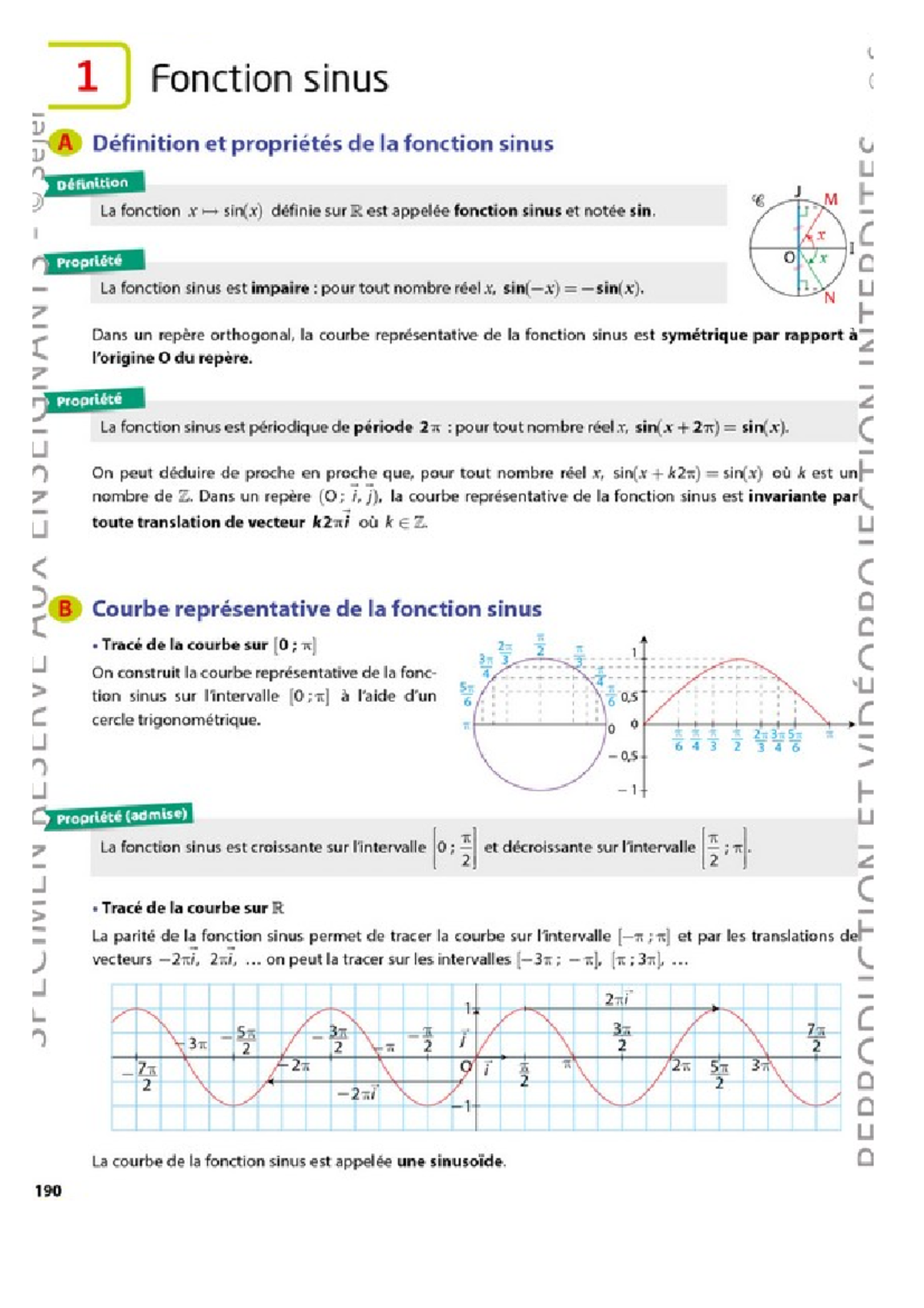 Cours Fonctions Trigo Cosinus ET Sinus - Mathématique - Studocu