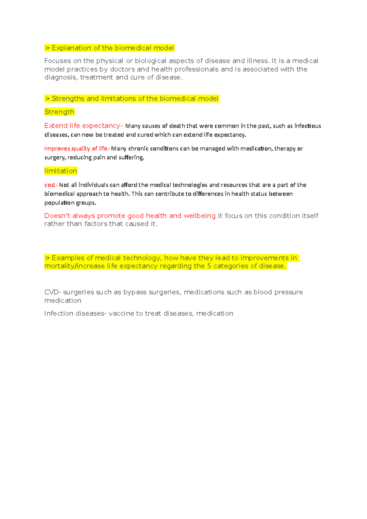 Explanation of the biomedical model - Explanation of the biomedical ...