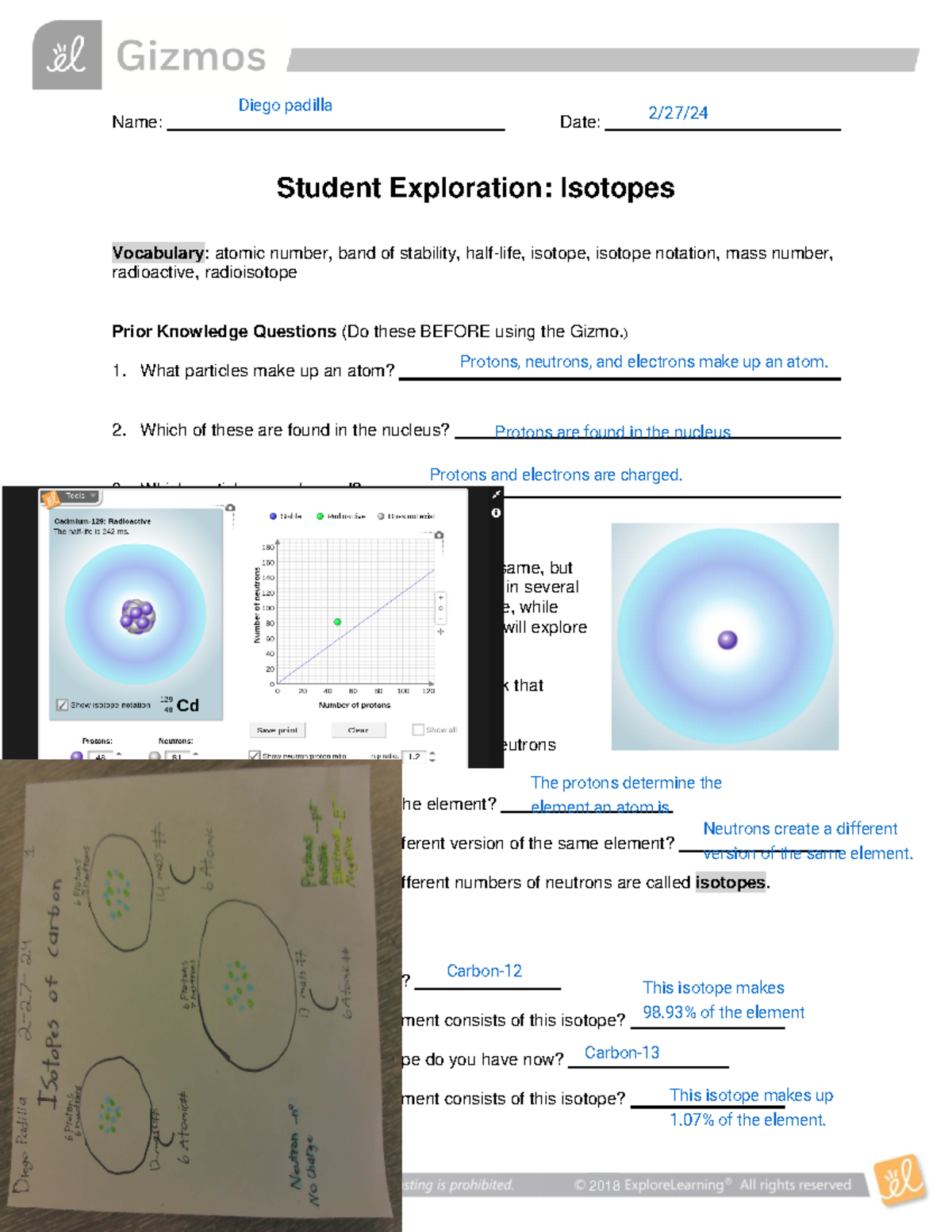 Kami Export - Diego Padilla - Isotopes SE - Name: Date: Student Exploration: Isotopes Vocabulary ...