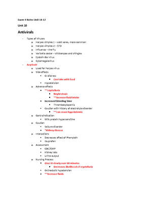 Unit 7 pharm - Study signs and symptoms heavy - Unit 7 Pharmacologic ...