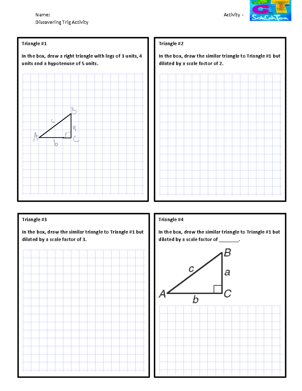 Activity - Discovering Trig MY 2022 - Name: Activity - Discovering Trig ...