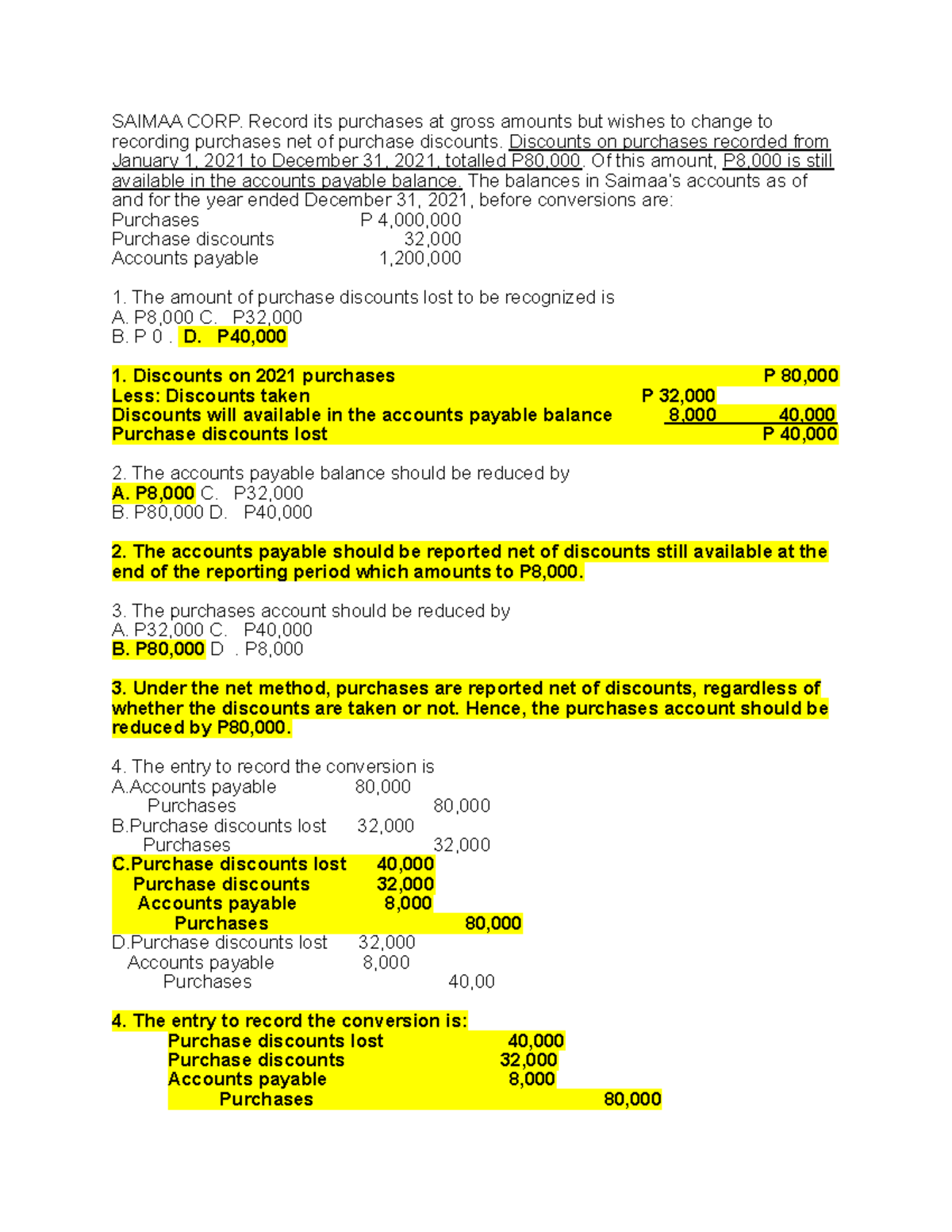 Audit Application - Lec. 11 Liabilities - SAIMAA CORP. Record its ...