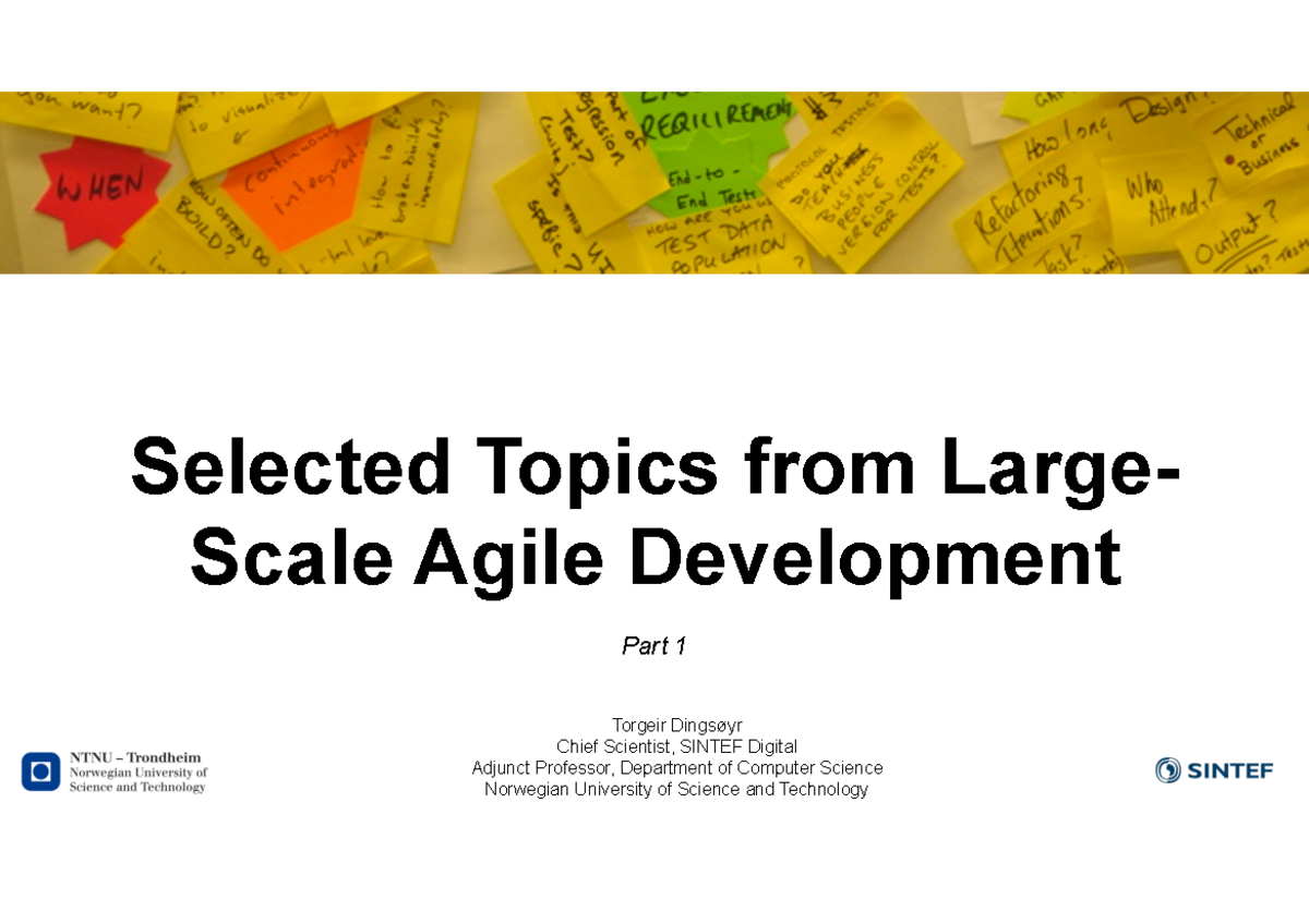 8. Case First Generation Large-Scale Agile Programme - Selected Topics ...