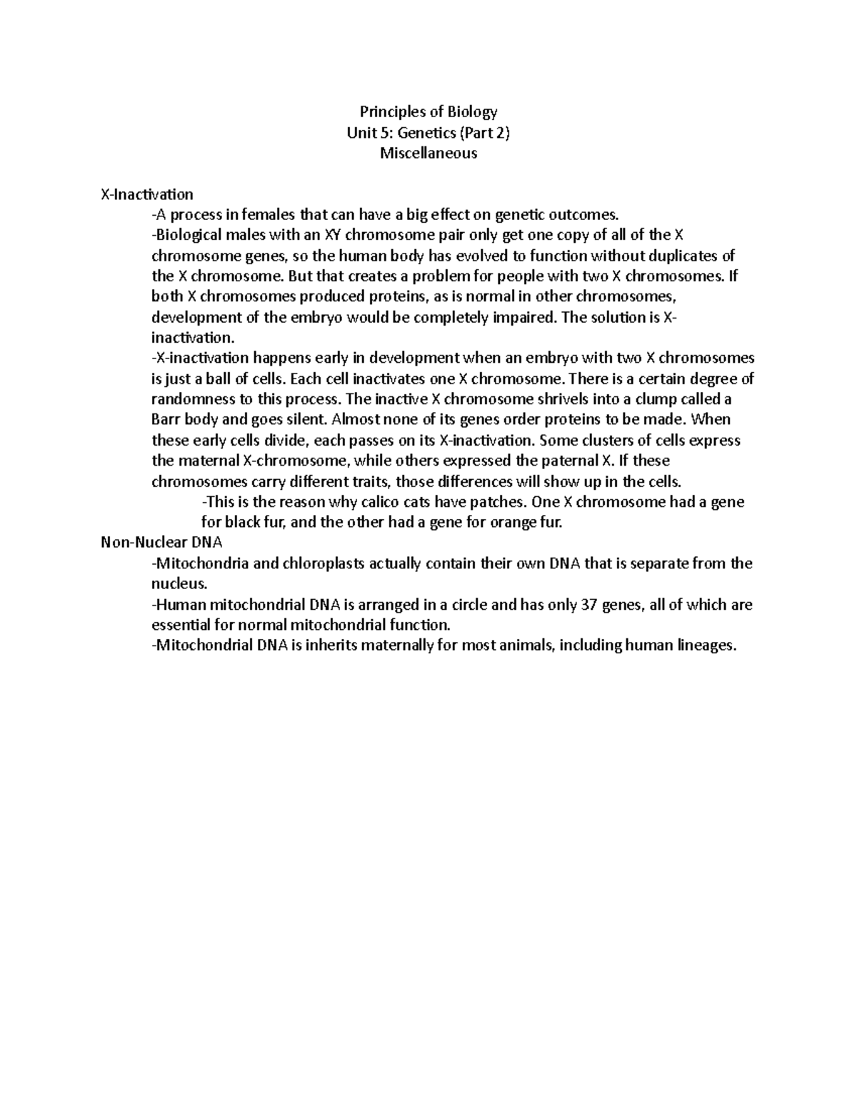 AP Bio Miscellaneous - Principles of Biology Unit 5: Genetics (Part 2 ...
