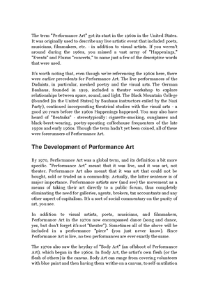What are the four basic elements of performance art - It can be any ...
