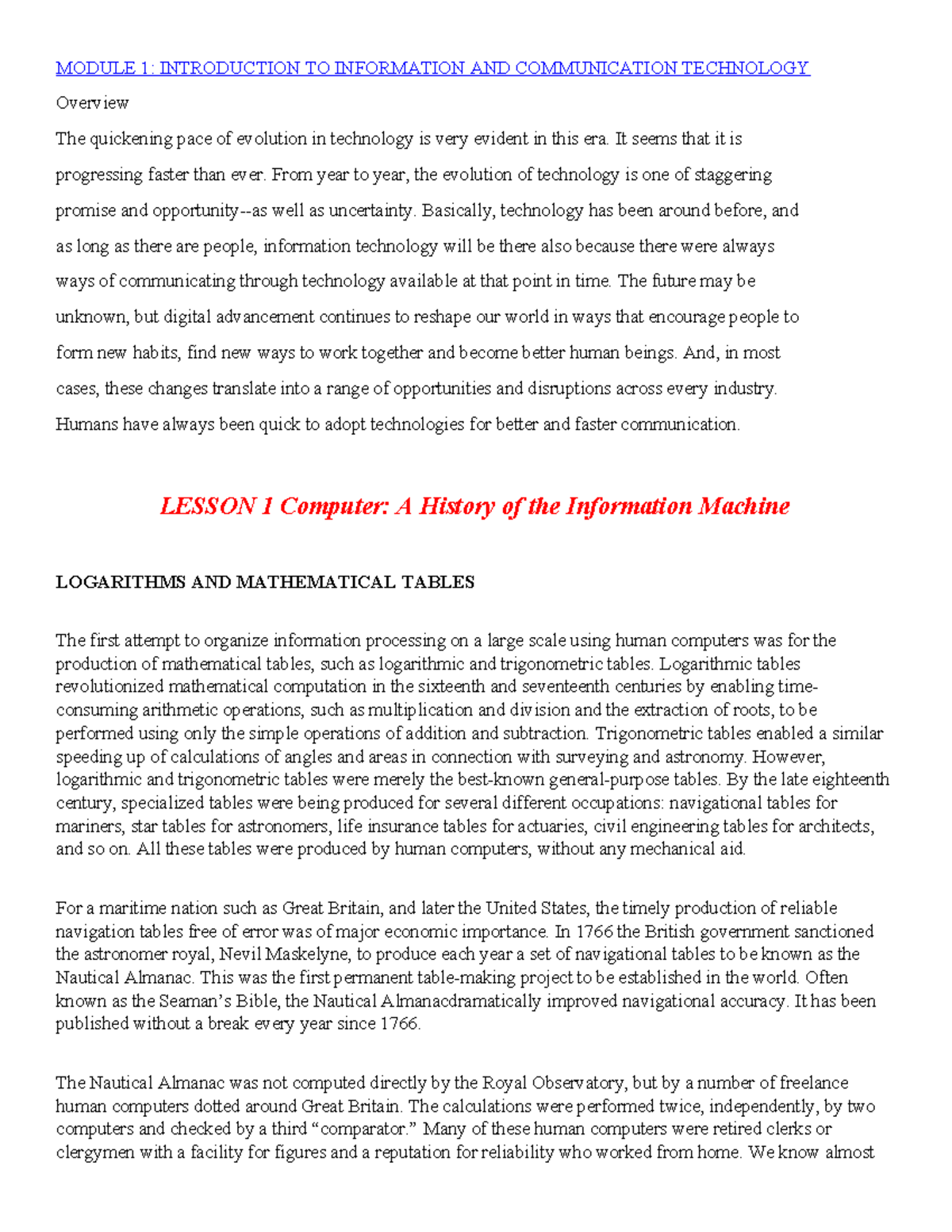 Module 1 (Lesson 1-2) - all goods - MODULE 1: INTRODUCTION TO ...