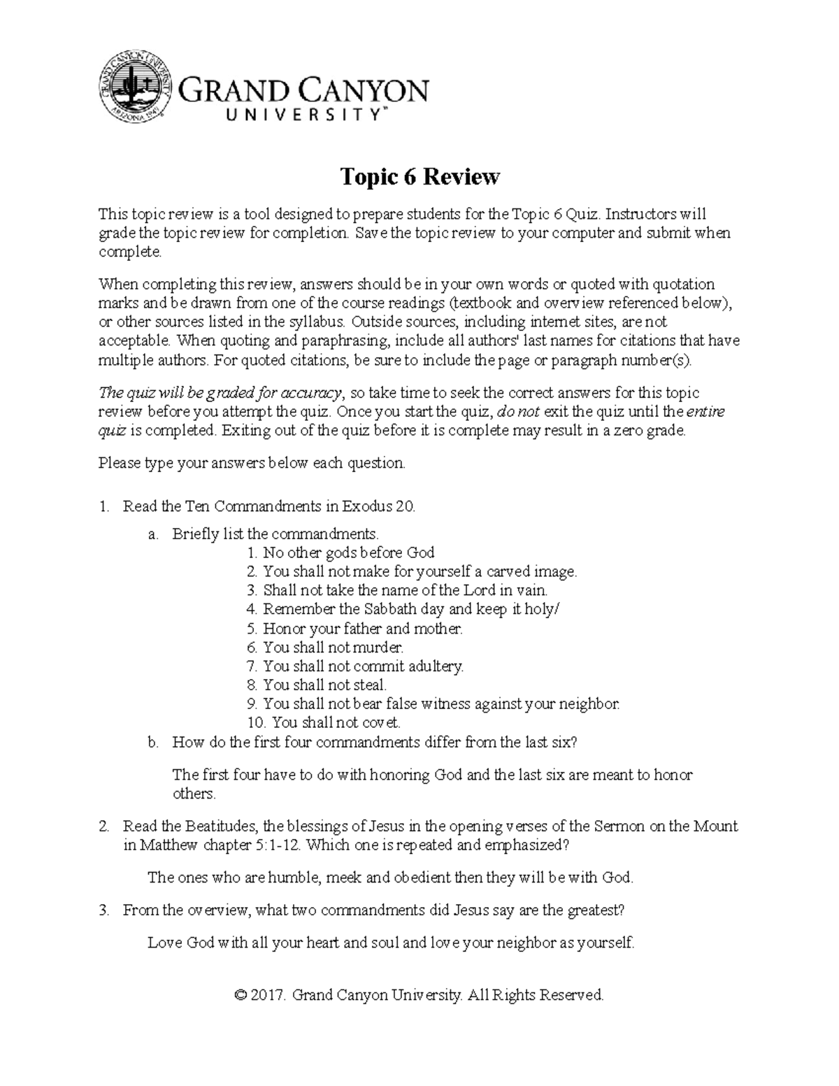 Topic 6 review - Topic 6 Review This topic review is a tool designed to ...