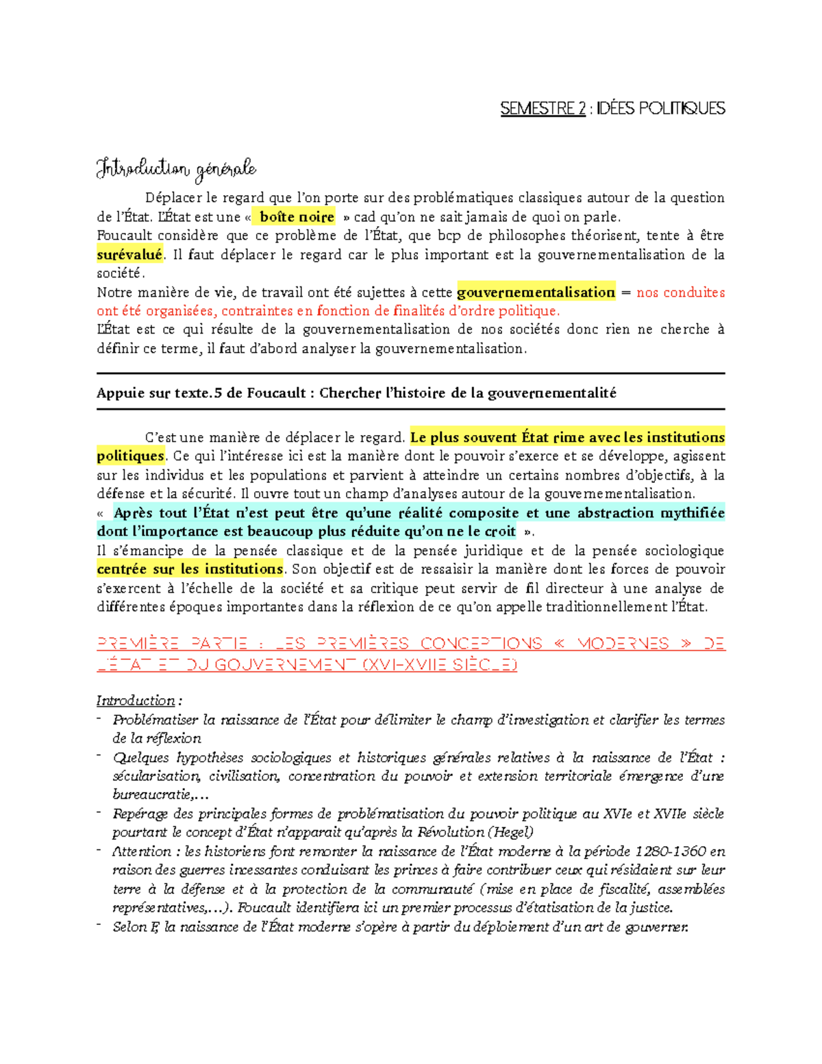 Idée politiques cours - SEMESTRE 2 : IDÉES POLITIQUES Introduction ...