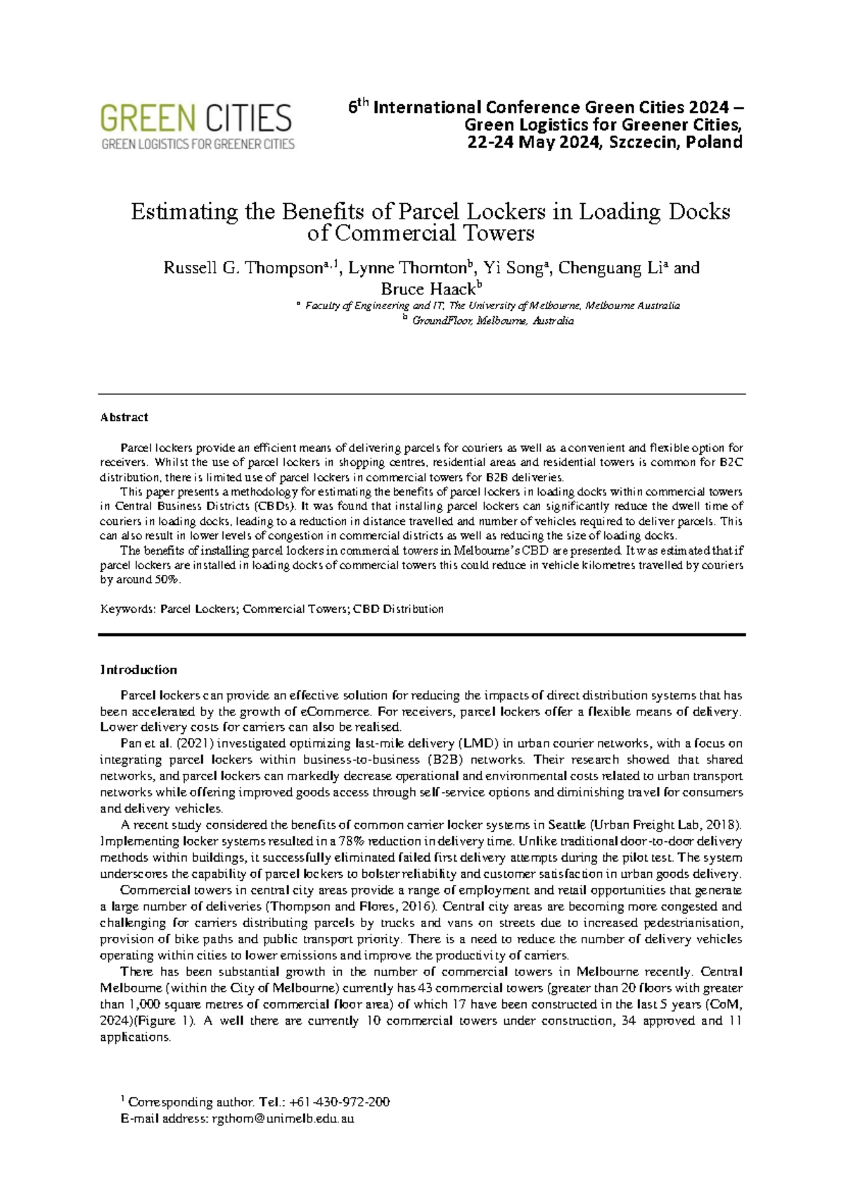 Estimating the benefits of PL in loading docks GC2024 Full Paper - 1 ...