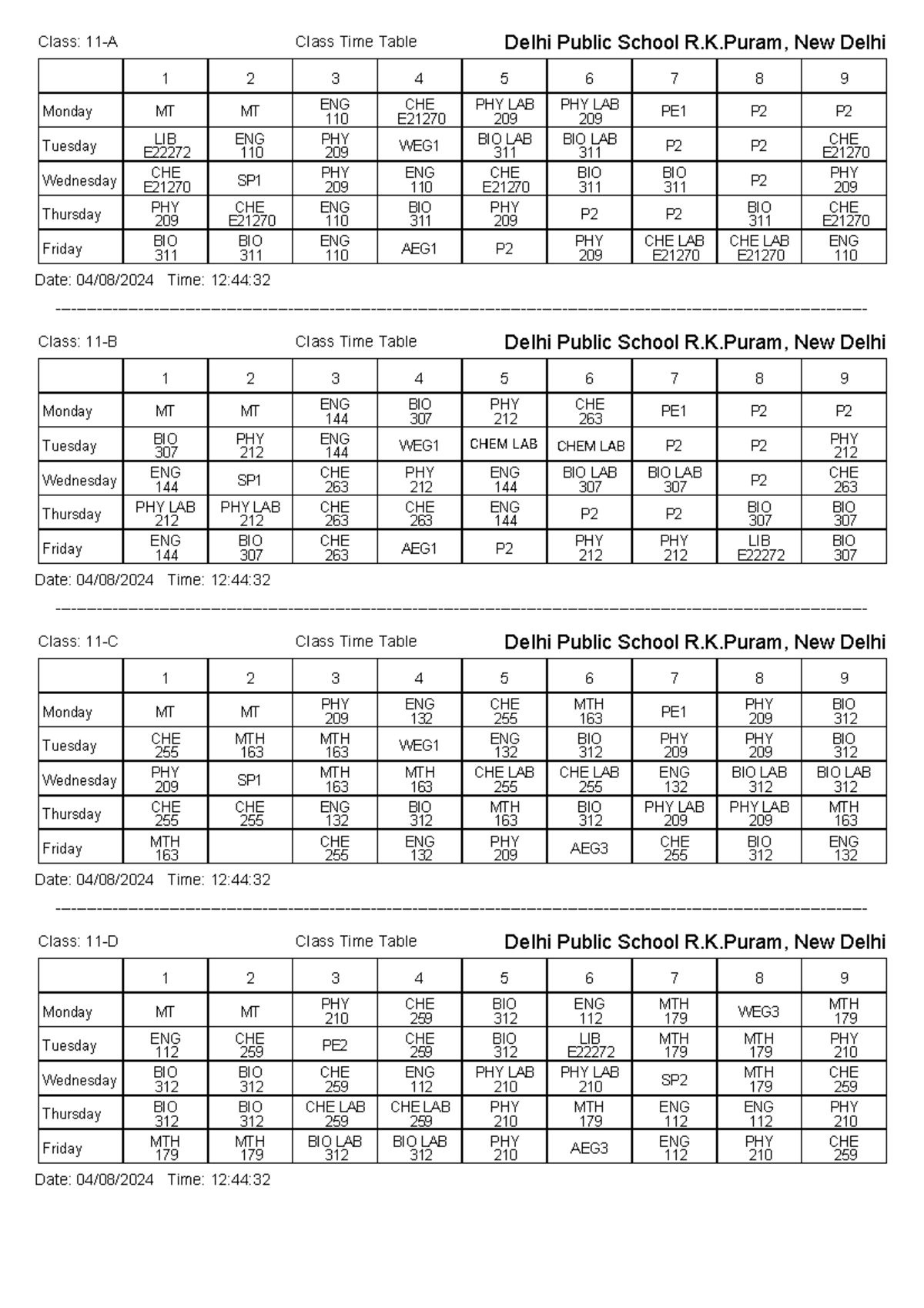 XI TT 4 8 24 - dkgakgak - Class: 11-A Class Time Table Delhi Public ...