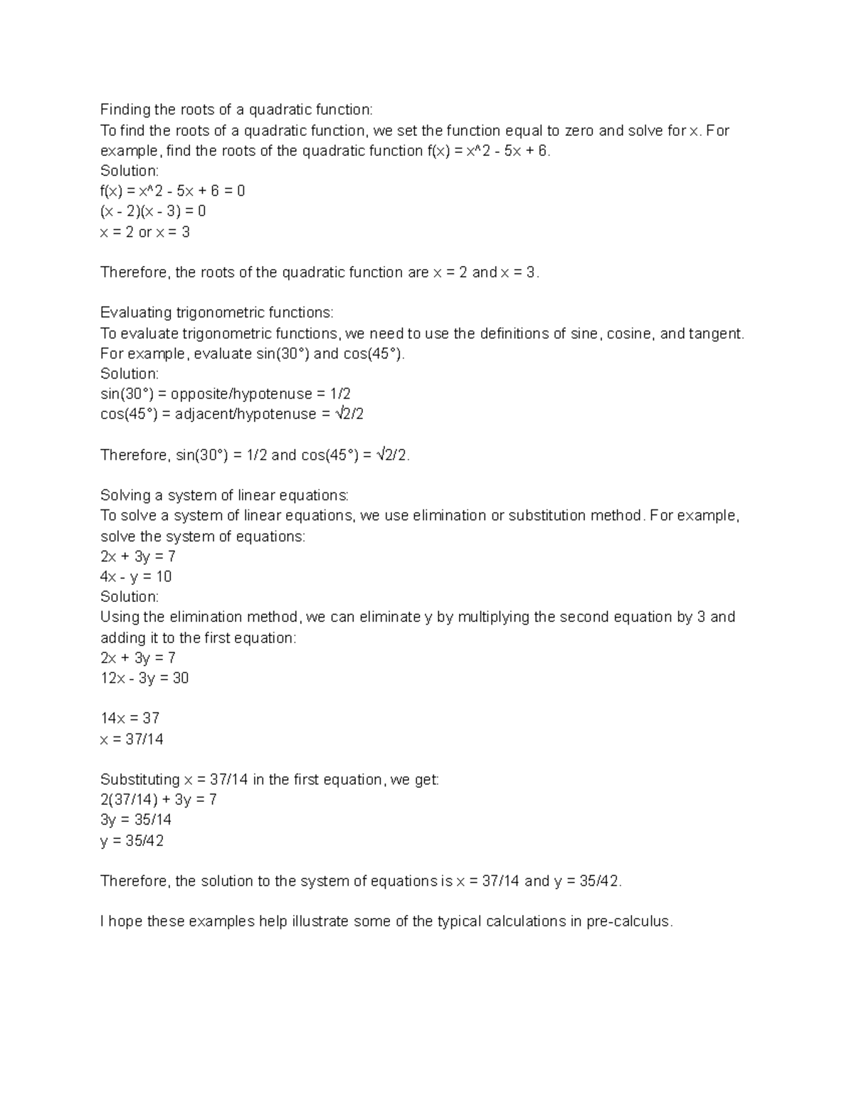 Finding the roots of a quadratic function - For example, find the roots ...