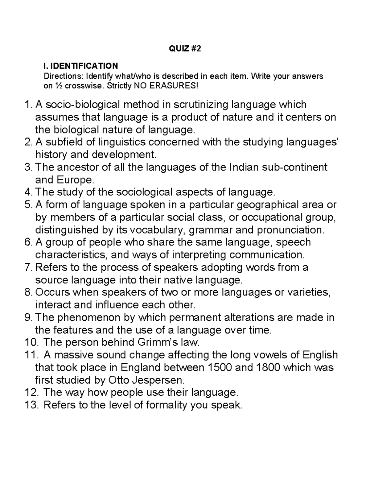 QUIZ 2 Finals - Activity - QUIZ I. IDENTIFICATION Directions: Identify ...