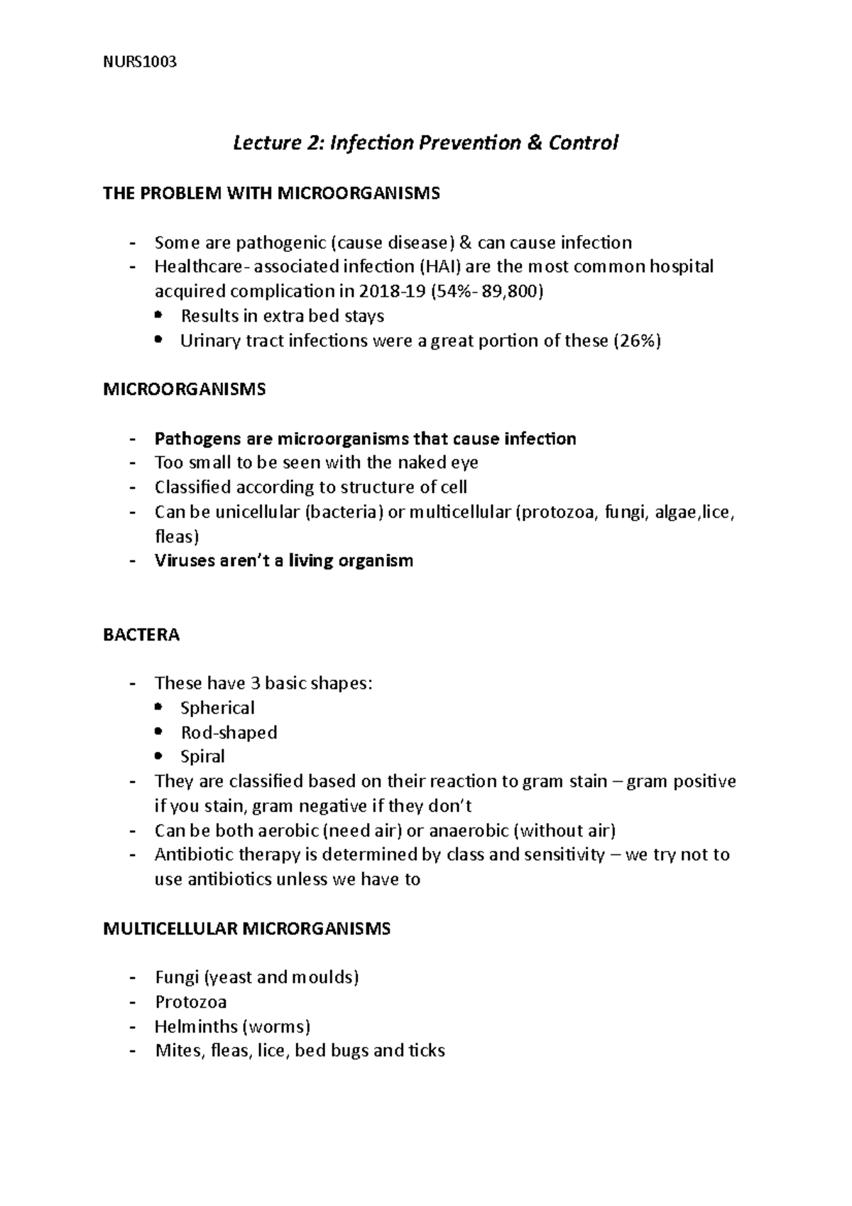 L2 Infection control - prevention - Lecture 2: Infection Prevention ...