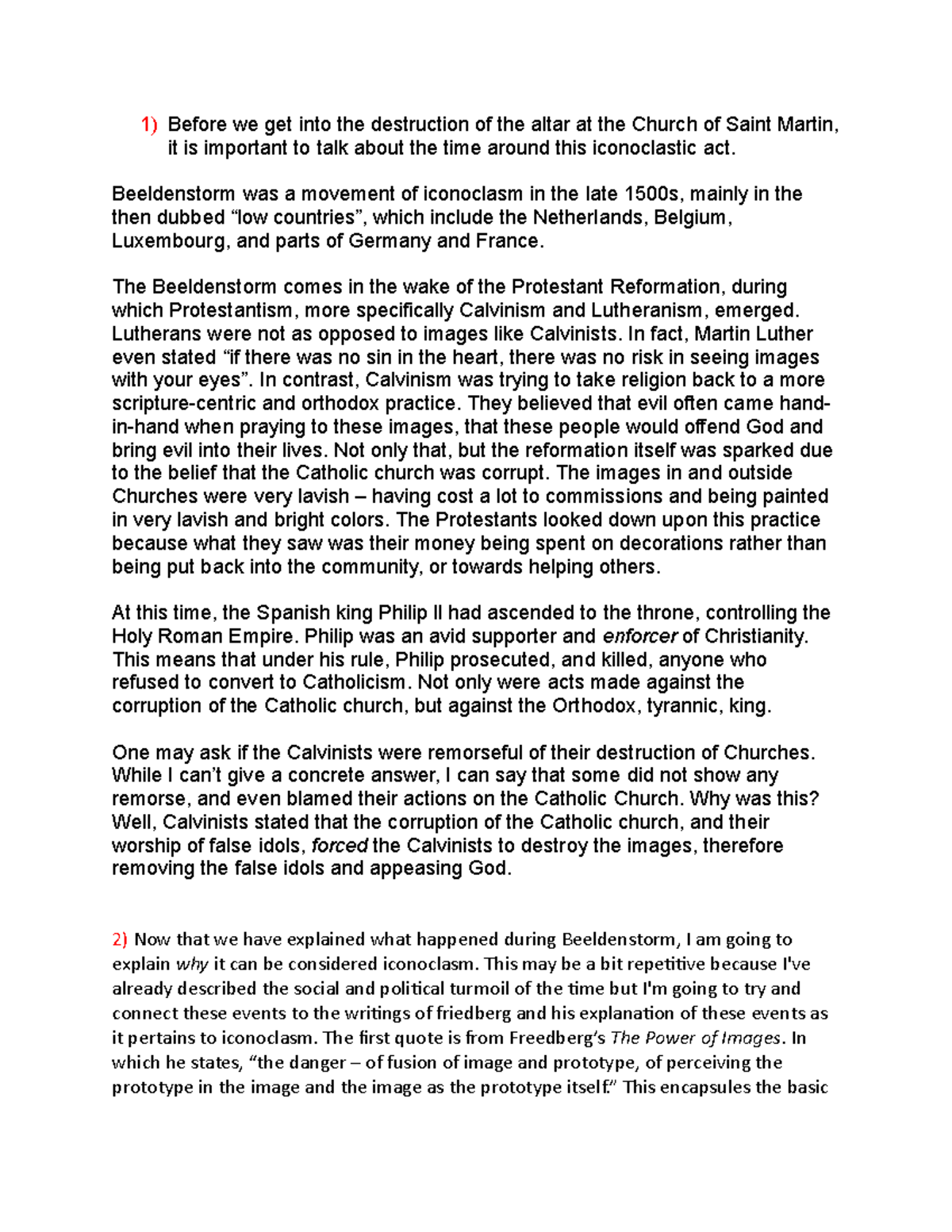 Iconoclasm Speech - Before we get into the destruction of the altar at ...