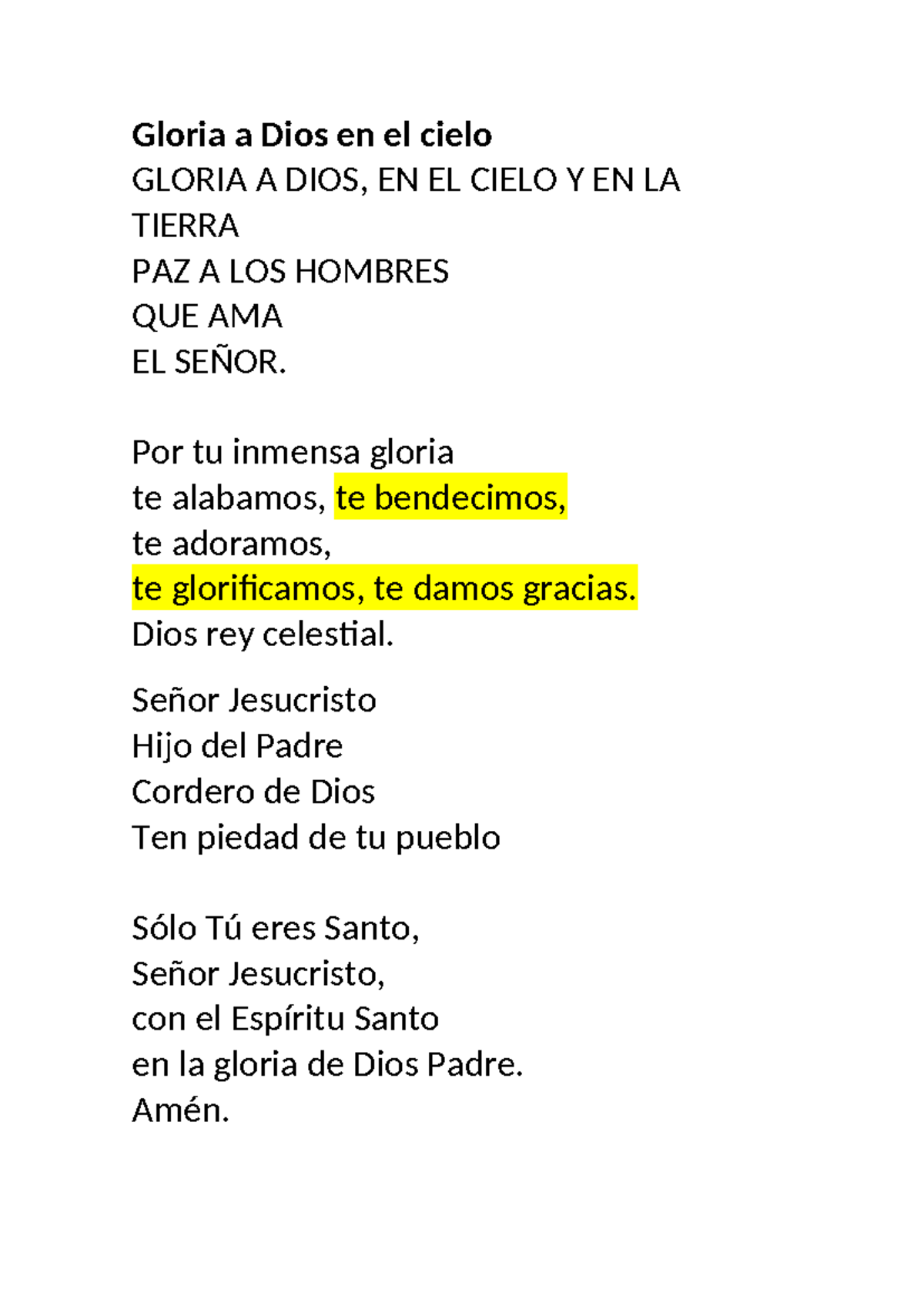 1 Gloria a Dios en el cielo - History HL - Gloria a Dios en el cielo ...