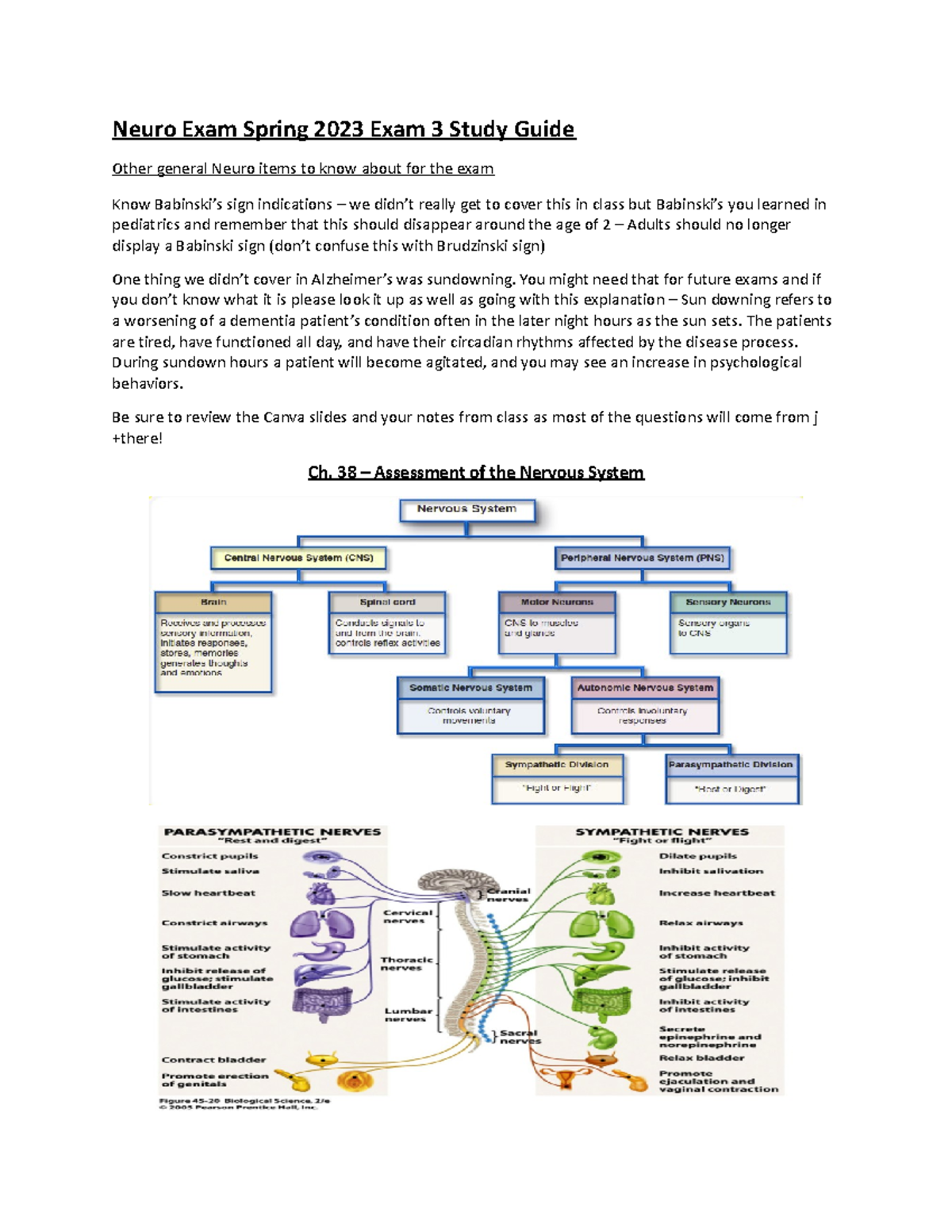 Exam 3 - Neuro Study Guide - Neuro Exam Spring 2023 Exam 3 Study Guide ...