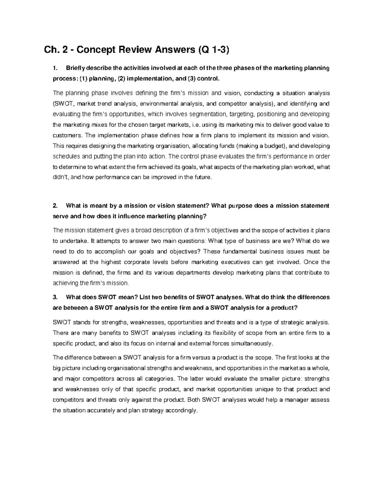 Ch. 2 Concept Review Answers 1-3 - Ch. 2 - Concept Review Answers (Q 1 ...