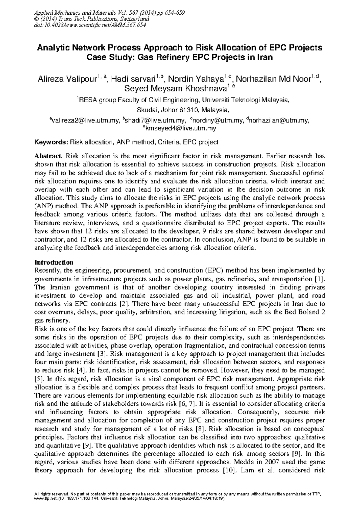 Analytic Network Process Approach To Ris Utm Bshadi7 Live Utm