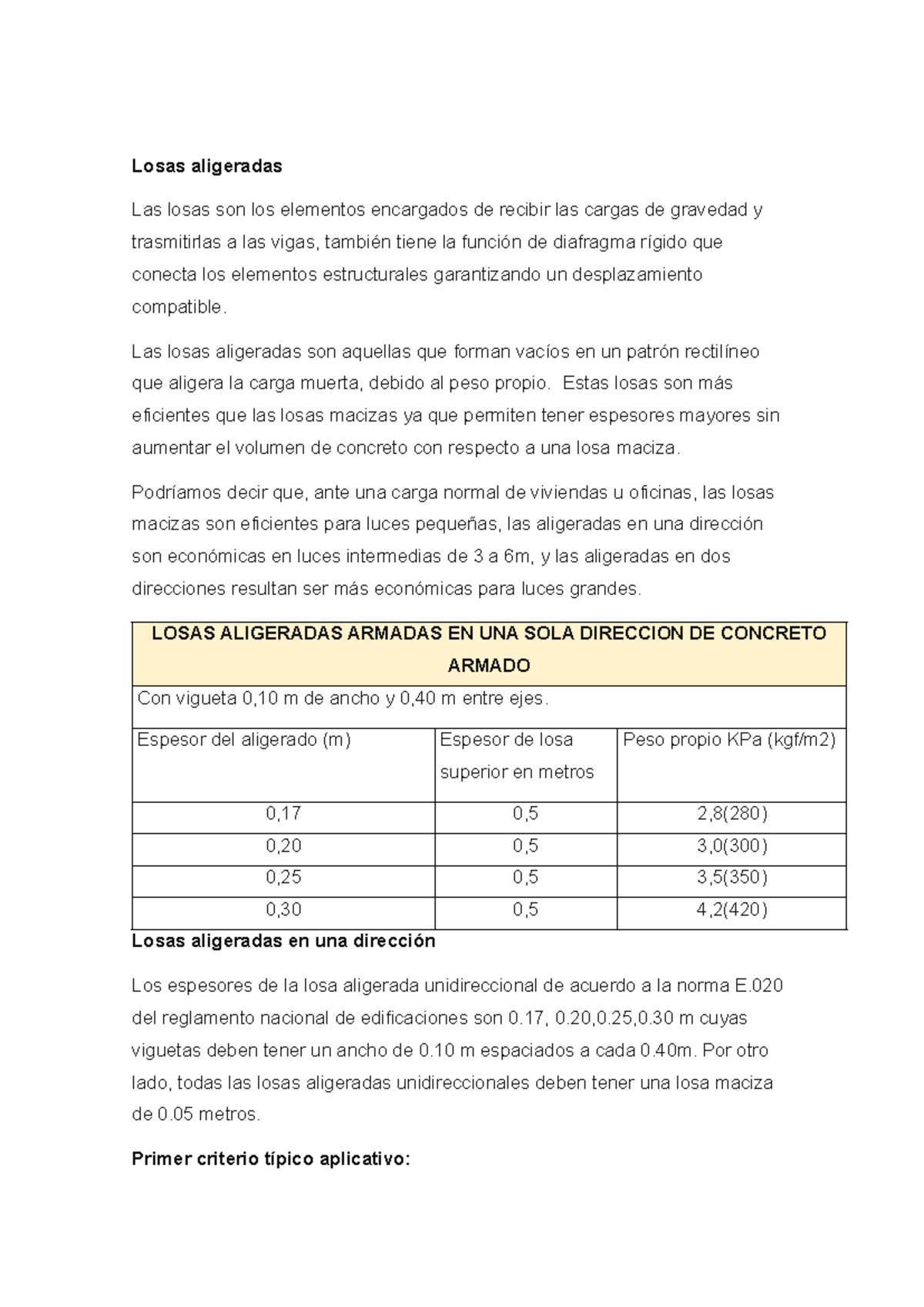 Aligerado una direccion - Losas aligeradas Las losas son los elementos ...