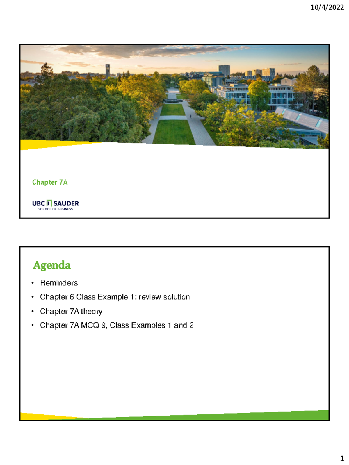 Chp 7A in person class ppt-3 - ####### Chapter 7A Agenda Reminders ...