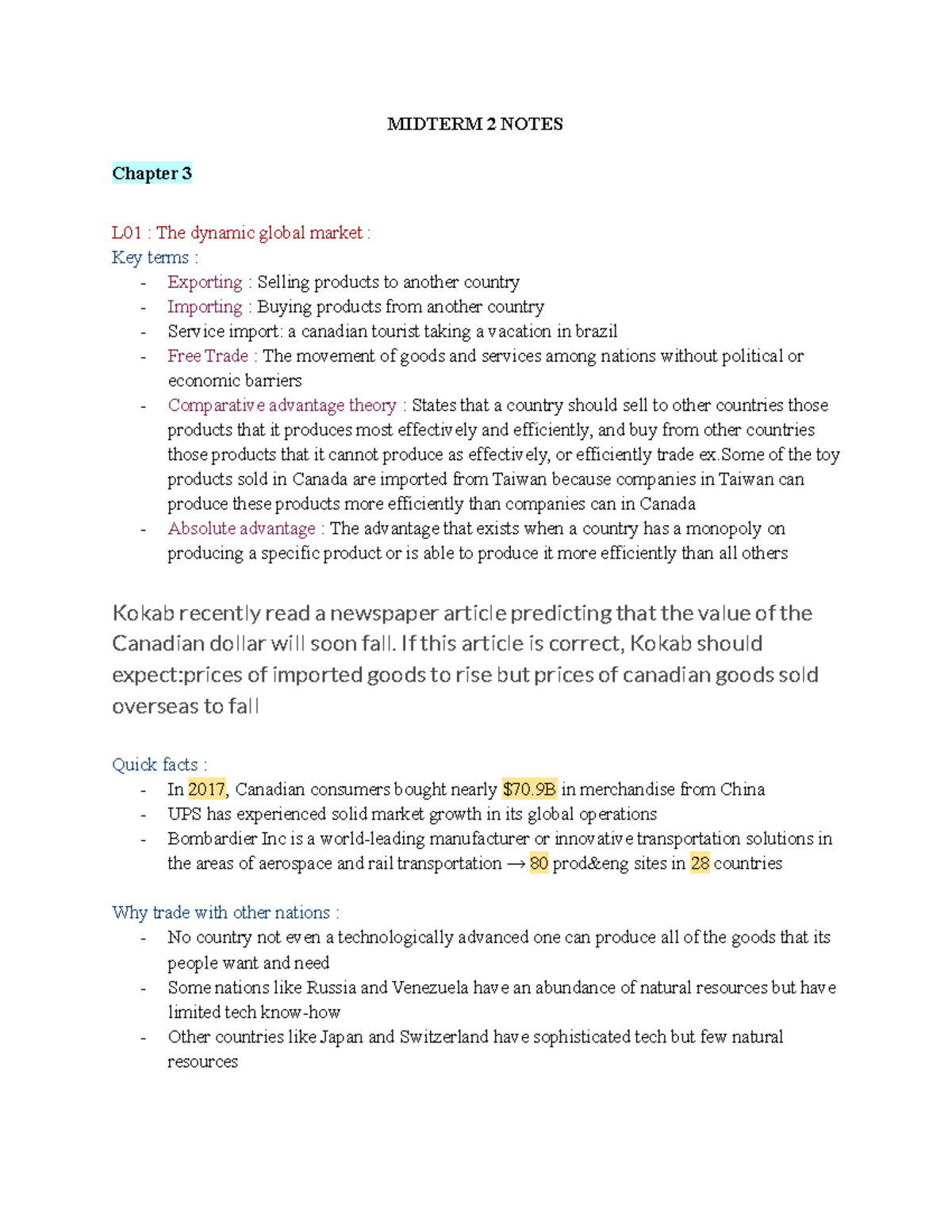 1E03 Midterm 2 Notes - MIDTERM 2 NOTES Chapter 3 L01 : The dynamic ...