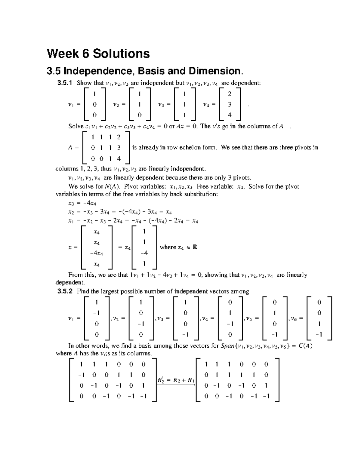 Week6Practice Problems Solutions 2 - Week 6 Solutions 3 Independence ...