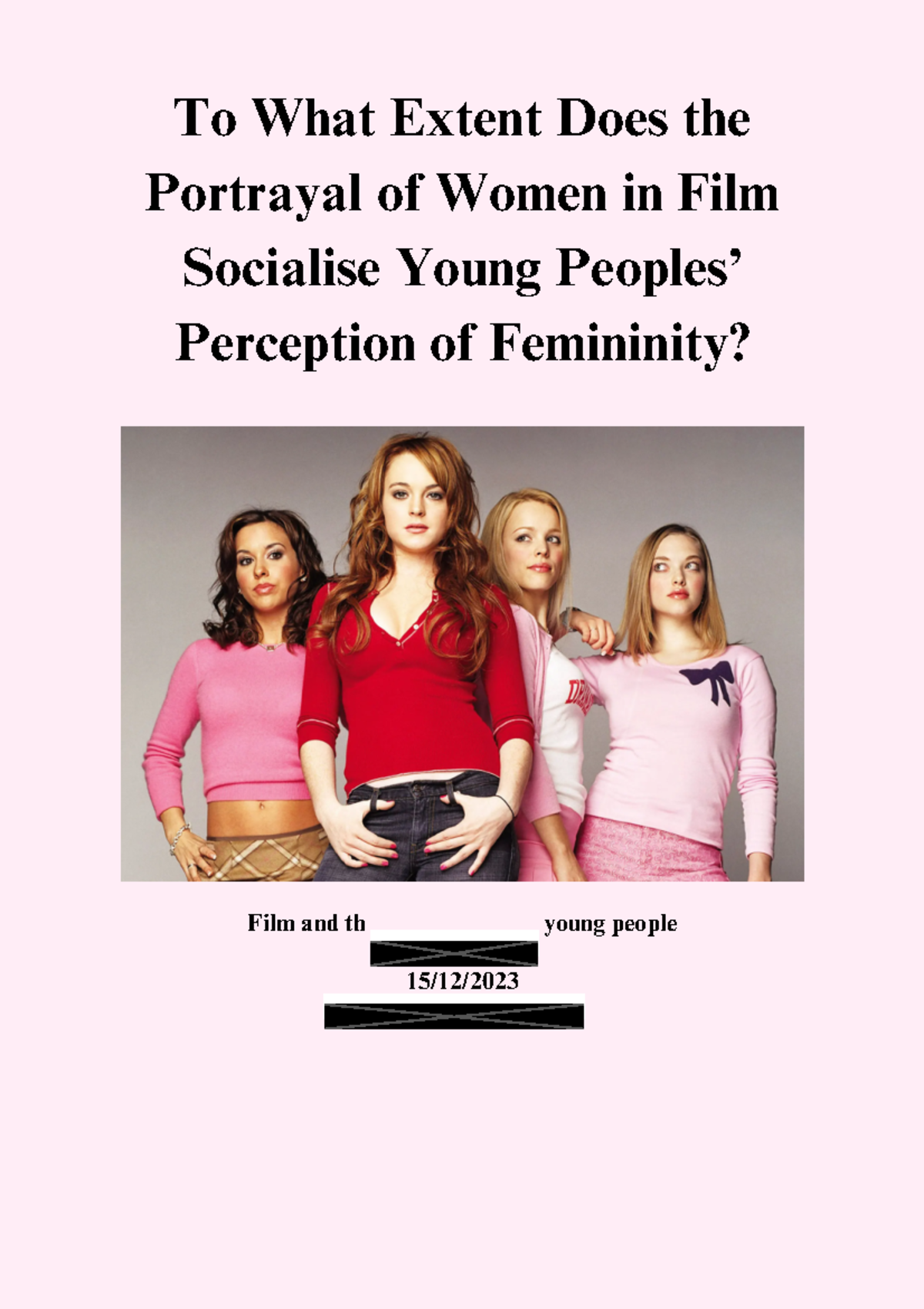 IRP (49/50): To What Extent Does the Portrayal of Women in Film ...