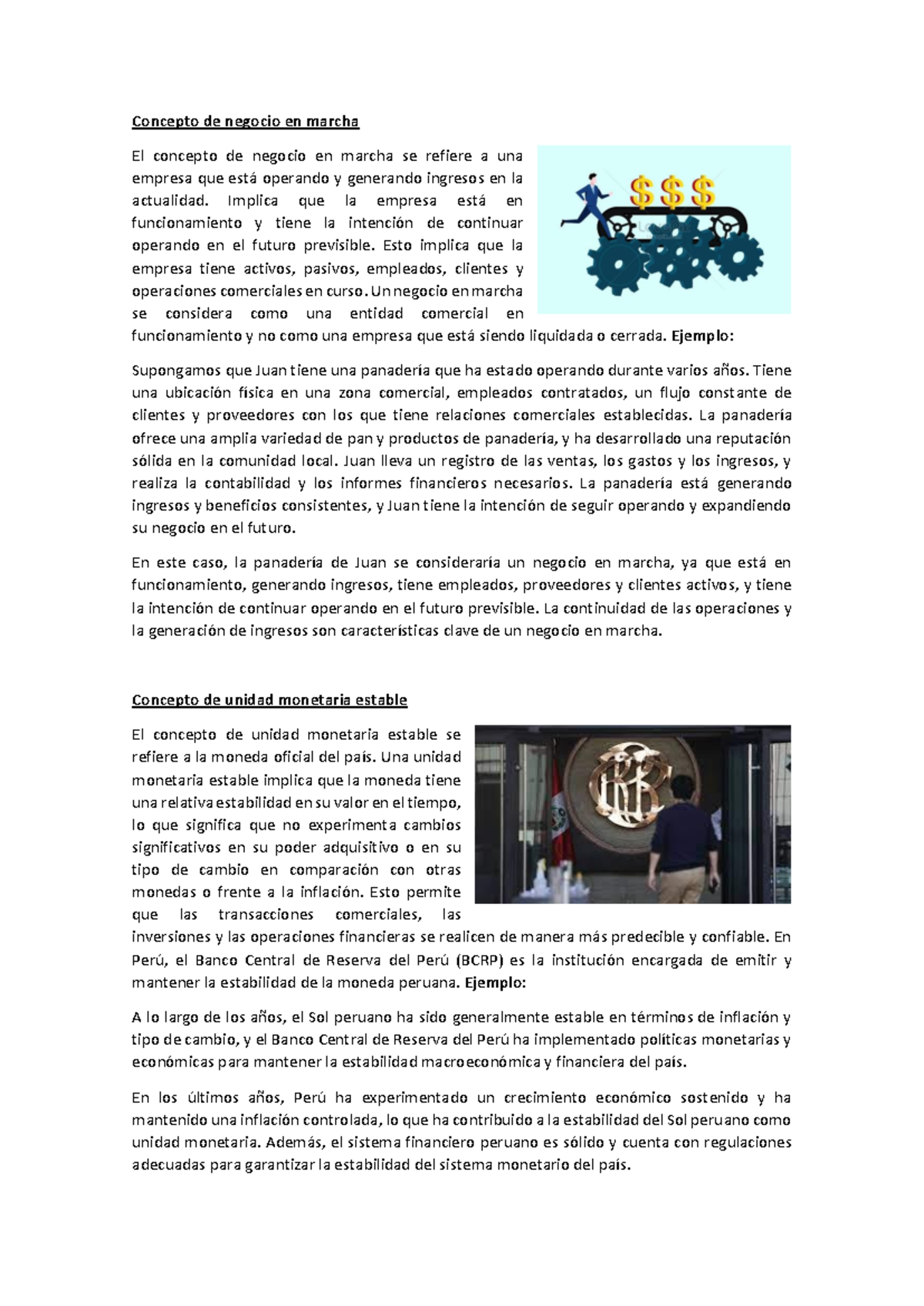 Empresa en Marcha - Concepto de negocio en marcha El concepto de ...