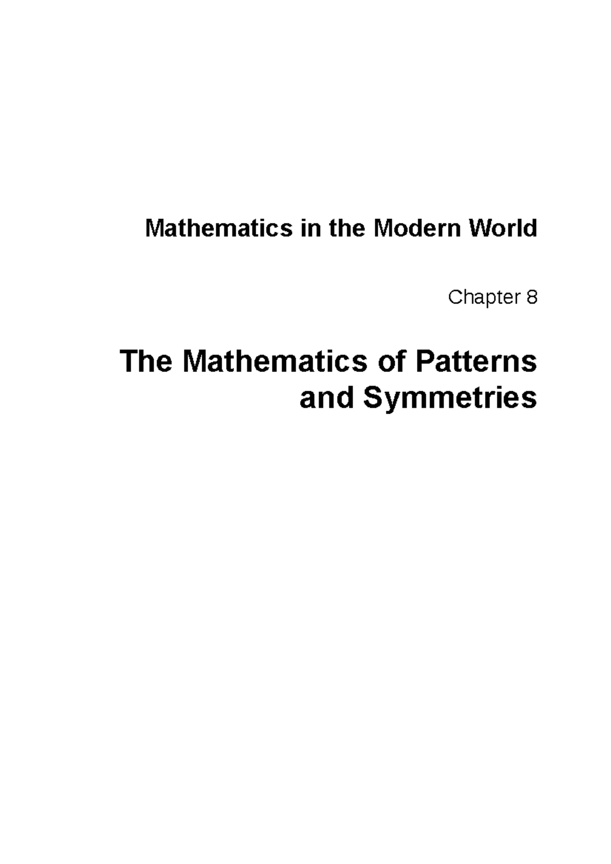 3 - Lecture Notes - Mathematics in the Modern World Chapter 8 The ...